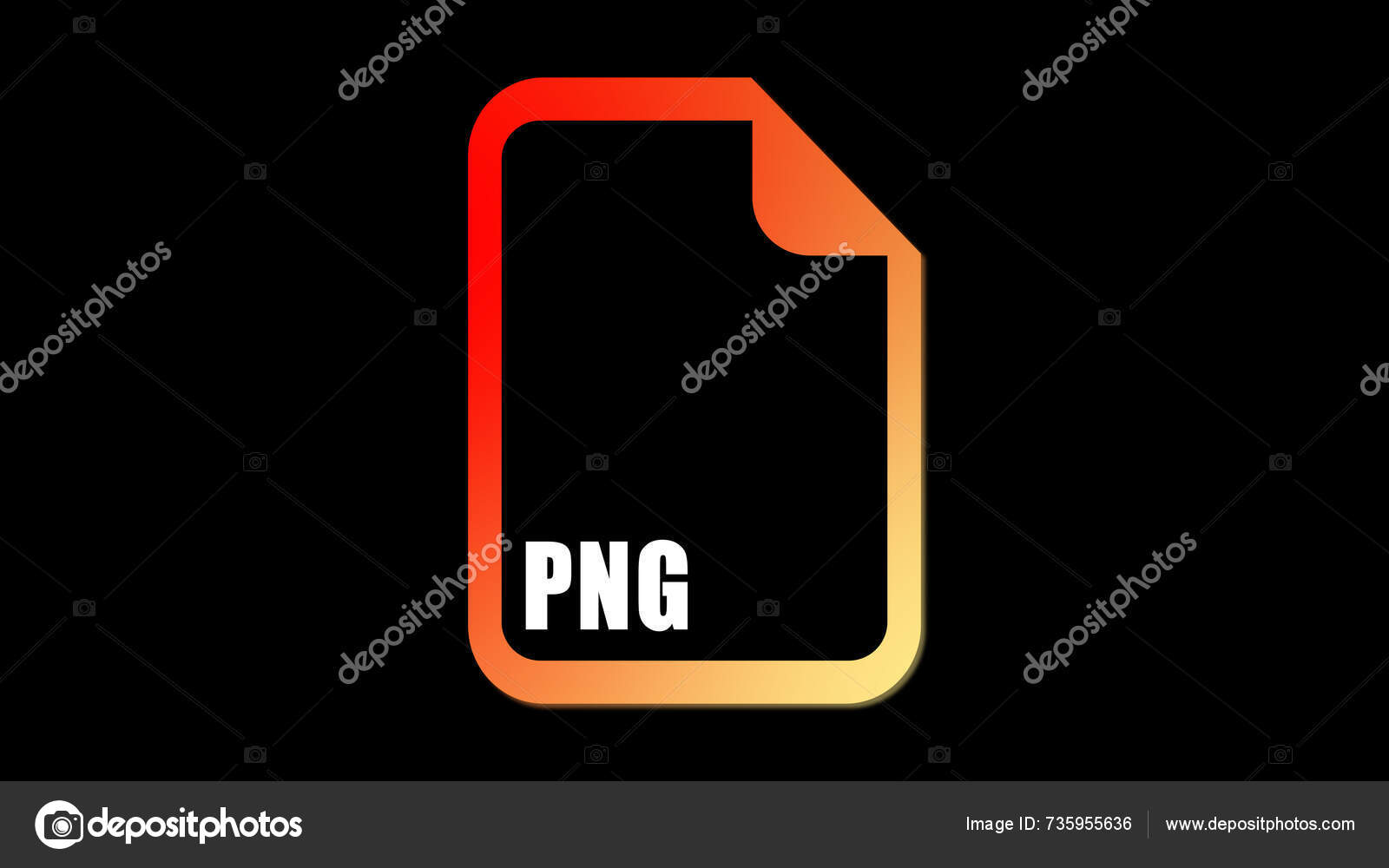 Gradient Color Png File Format Icon Black Background — Stock Photo ...