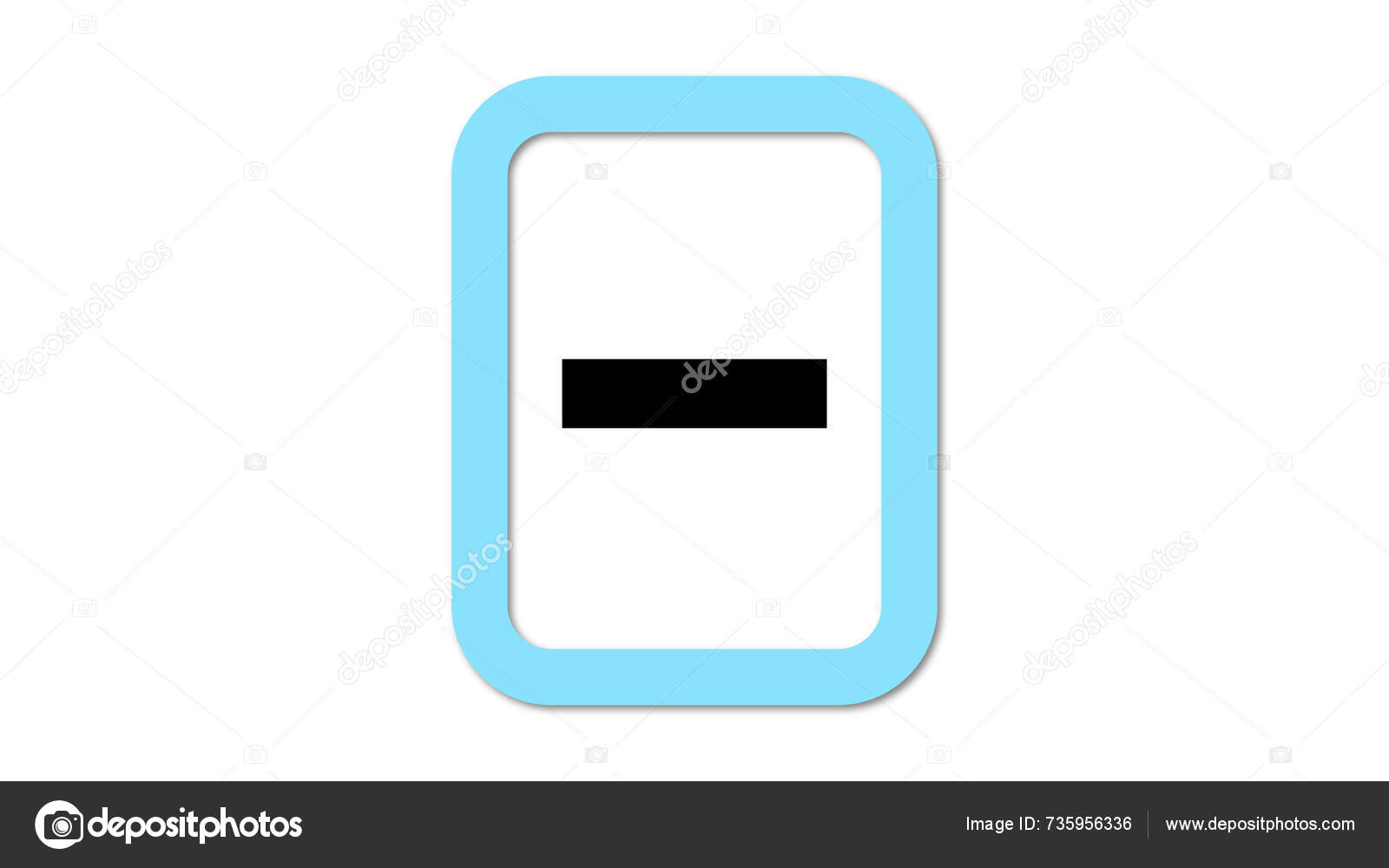 Black Sign Centered Light Blue Rounded Rectangle White Background ...