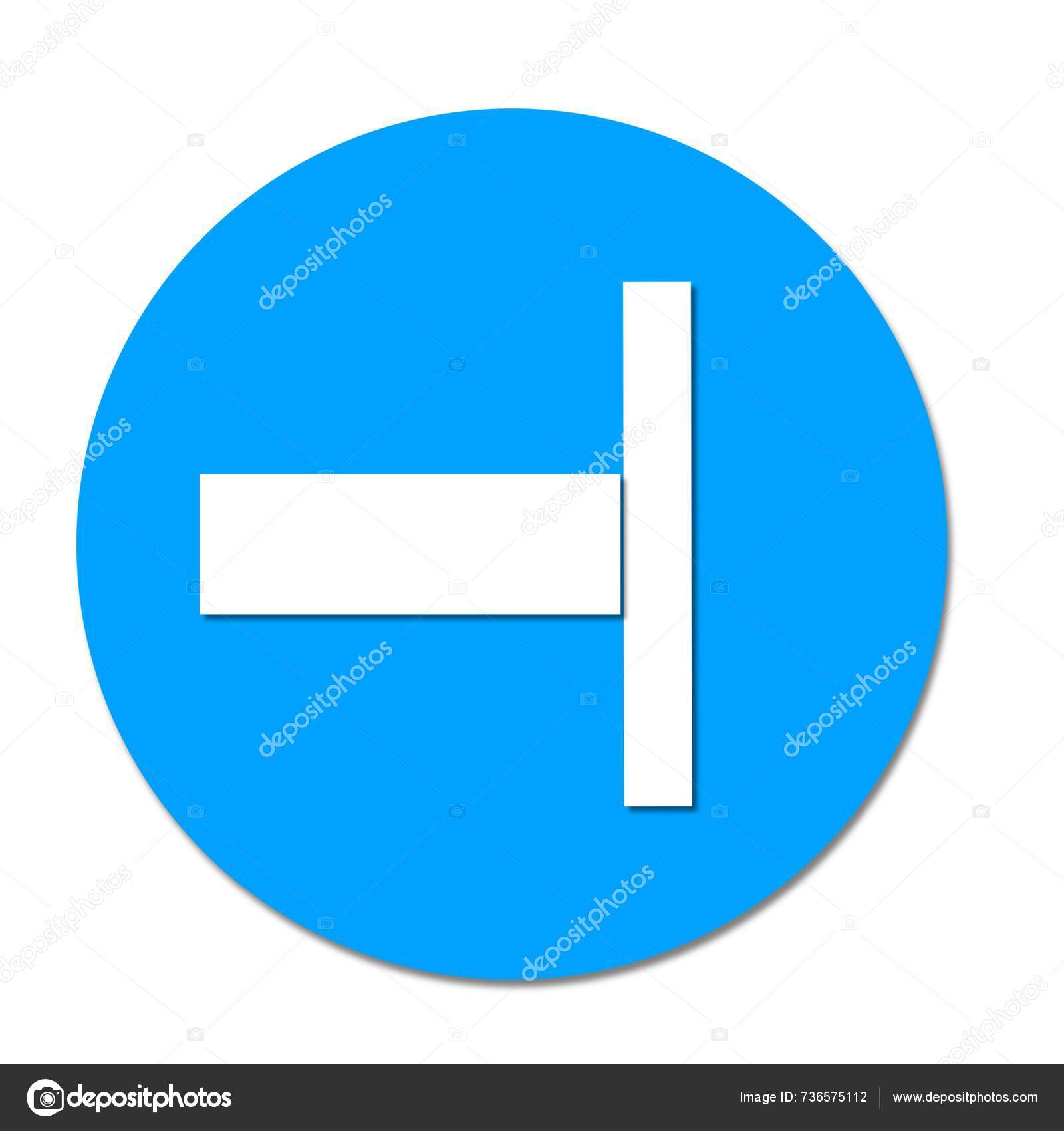 Blue Circular Logo Featuring White Horizontal Line Vertical Line ...