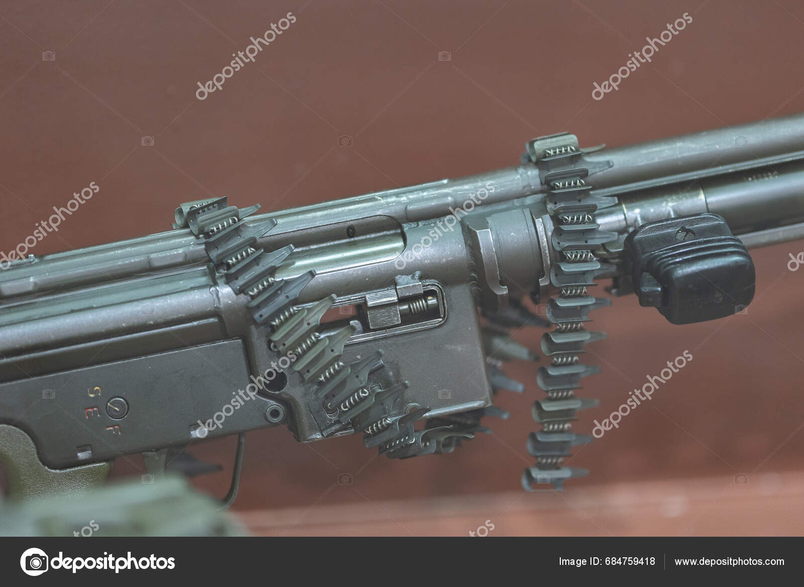 Close Complex Metallic Weapon Rifle Gears Intricate Details — Stock ...
