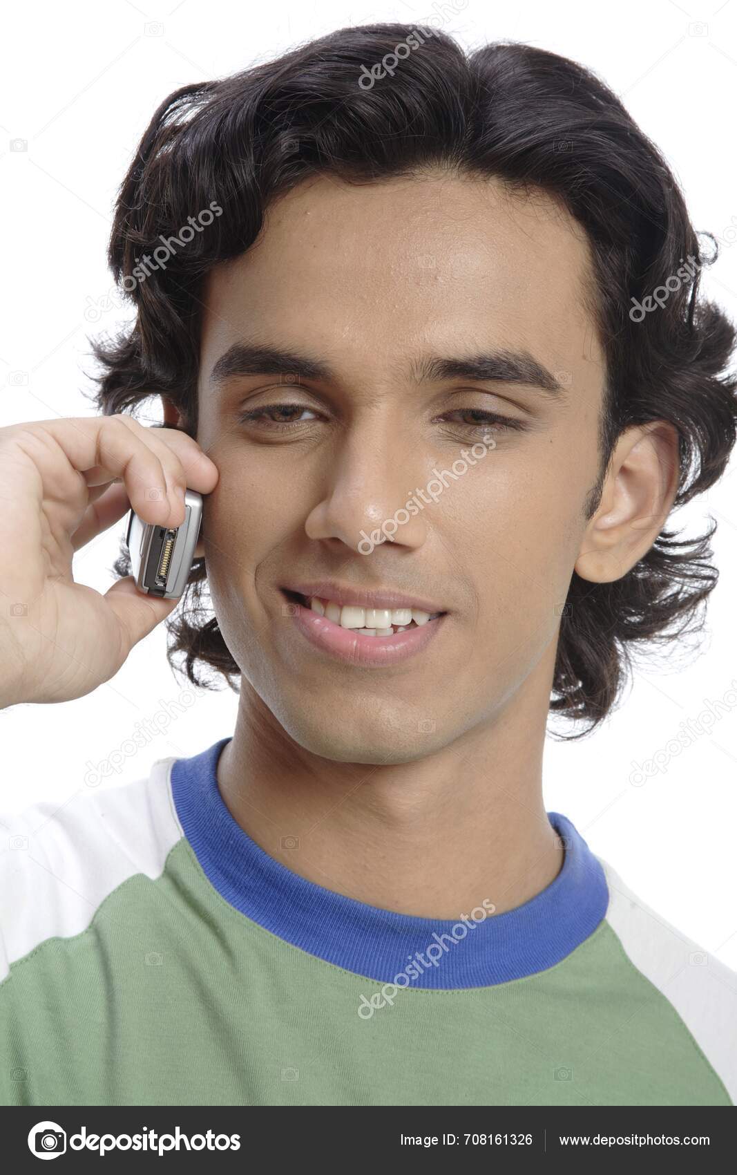 Teenage Boy Talking Mobile Phone — Stock Photo © xyz fotos #708161326 Teenage Boy Talking Mobile Phone — Stock Photo © xyz fotos #708161326