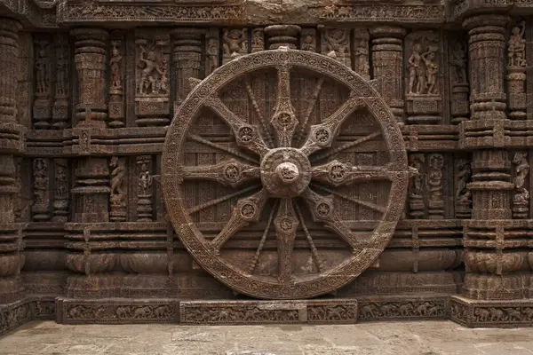Stone Chariot Ratha Right Side Front Wheel Vitthal Temple Hampi — Stock ...