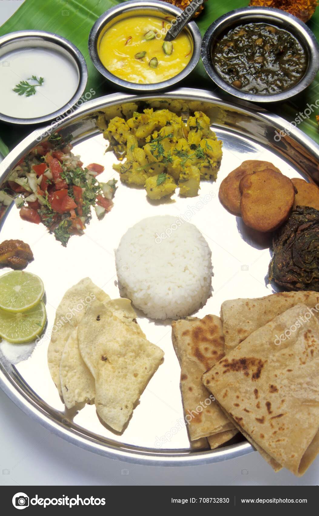 Thali Food Served Table — Stock Photo © xyz fotos #708732830