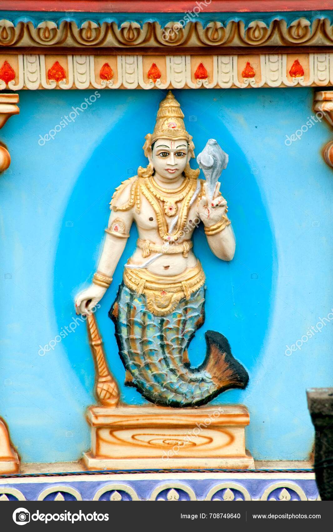 Dashavtar Vishnus Incarnation Matsya Wall Yamai Mandir Aundh Satara ...