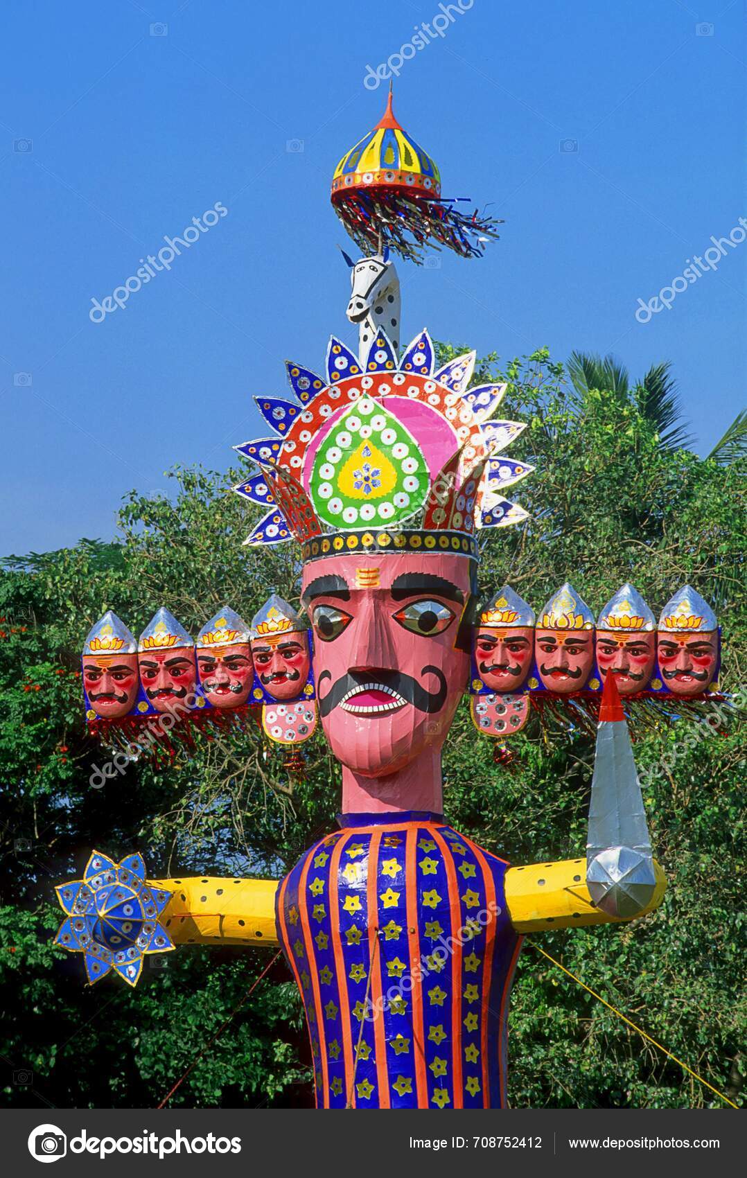 Ravan Statue Ramleela Dussera Dusera Festival Azad Maidan Bombay Mumbai ...