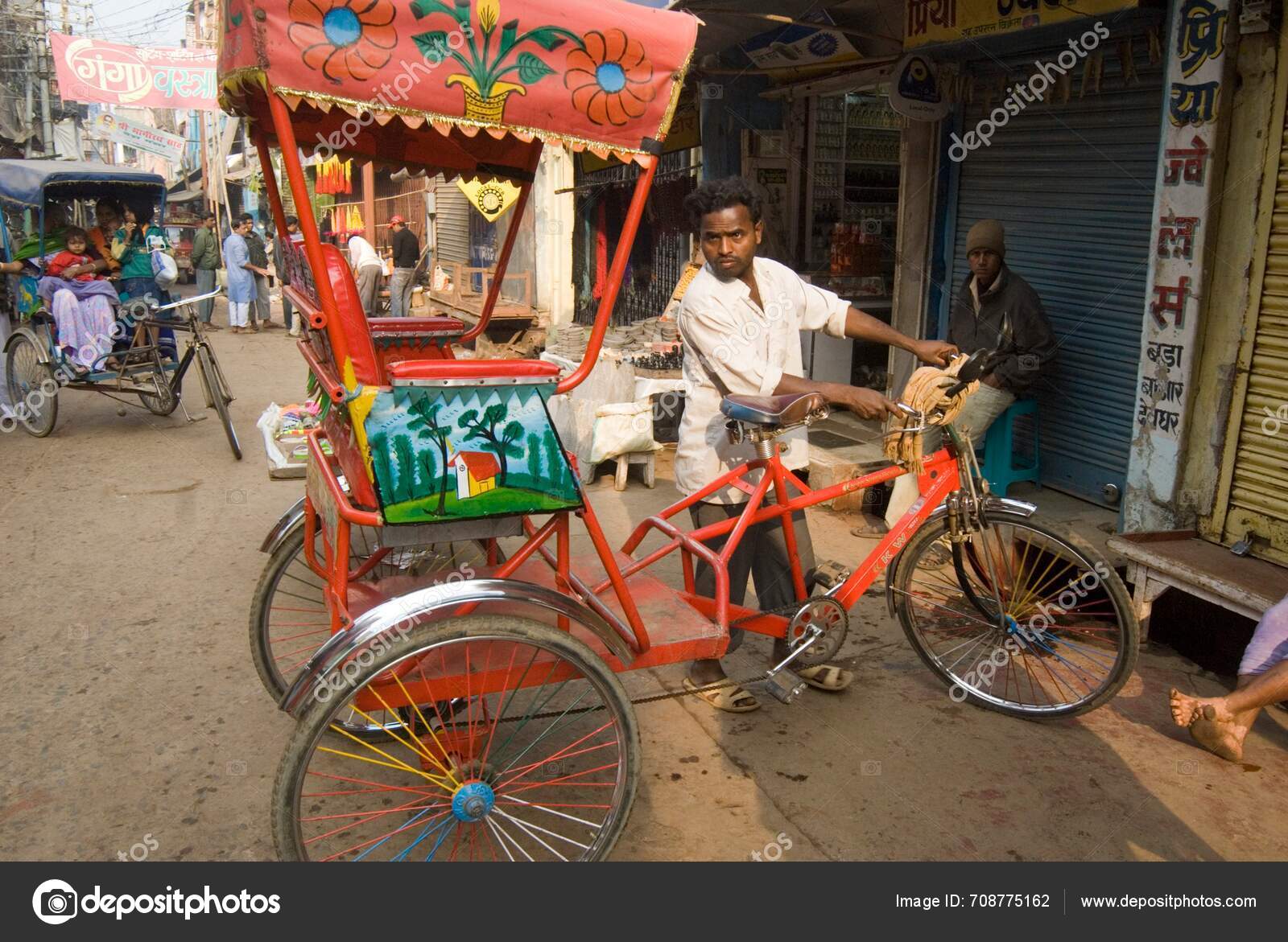 Cycle Rickshaw Rider Vehicle Deoghar Jharkhand India — Stock Editorial ...