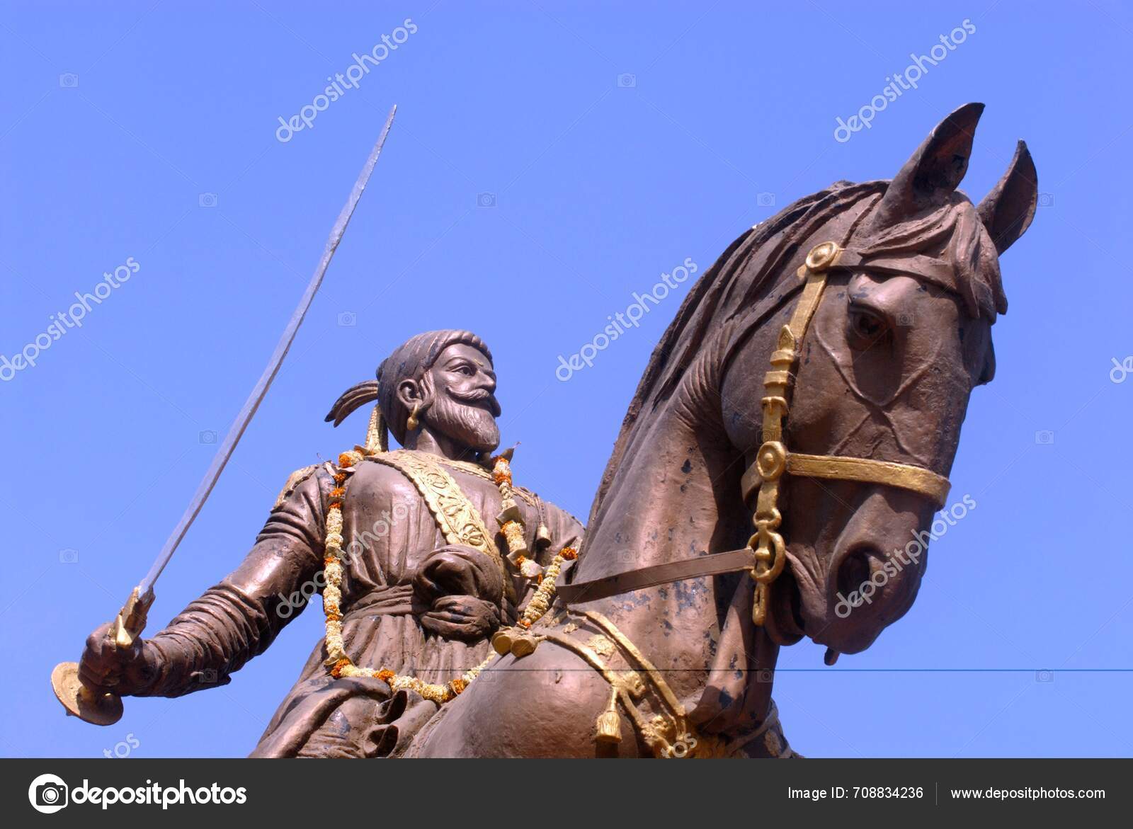 Equestrian Bronze Statue Maratha King Shivaji Maharaj Masunda Lake ...