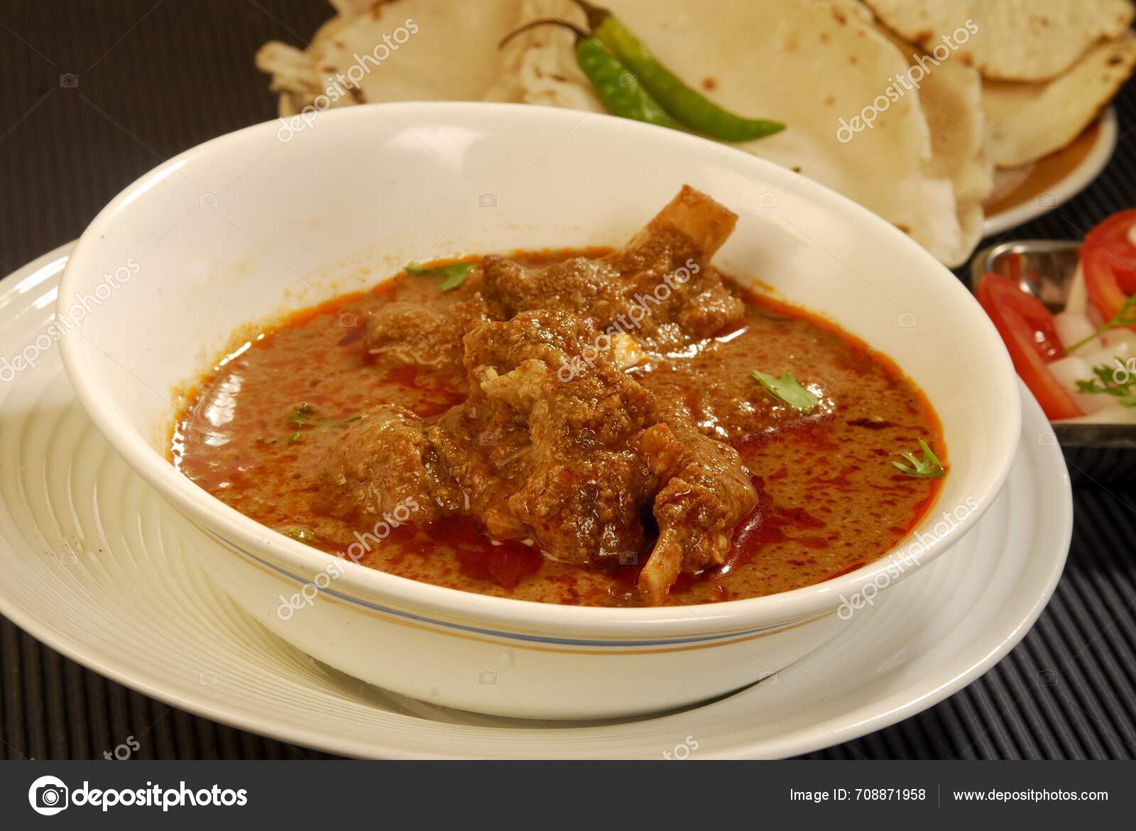 Mutton Roti Closeup View — Stock Photo © xyz fotos #708871958