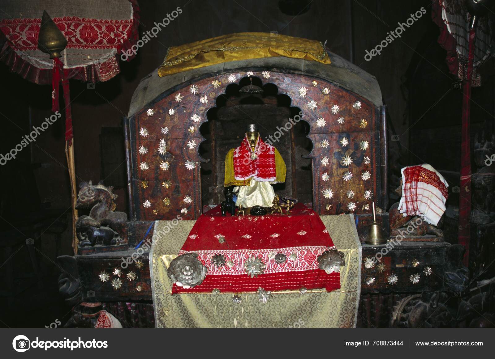 Vaishnav Monastery God Auniati Satra Majuli Assam India — Stock ...