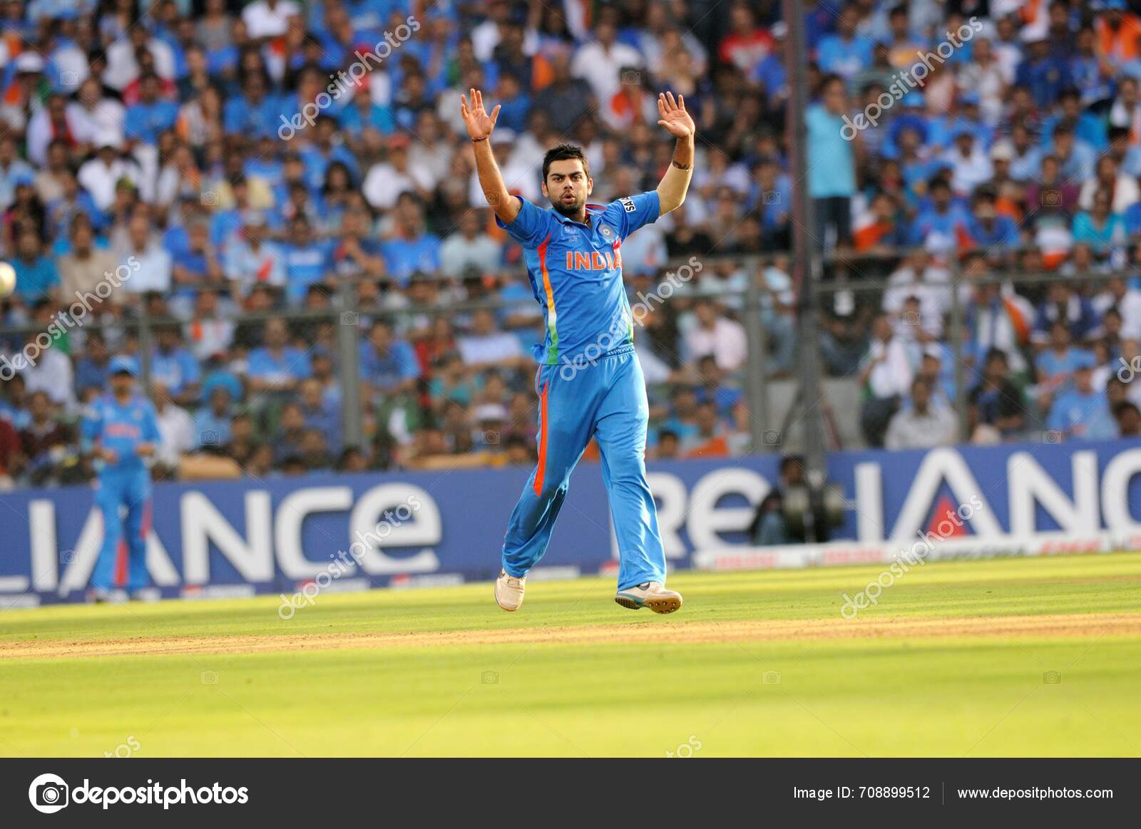 Indian Bowler Virat Kohli Reacts His Bowling Spell Icc Cricket — Stock ...