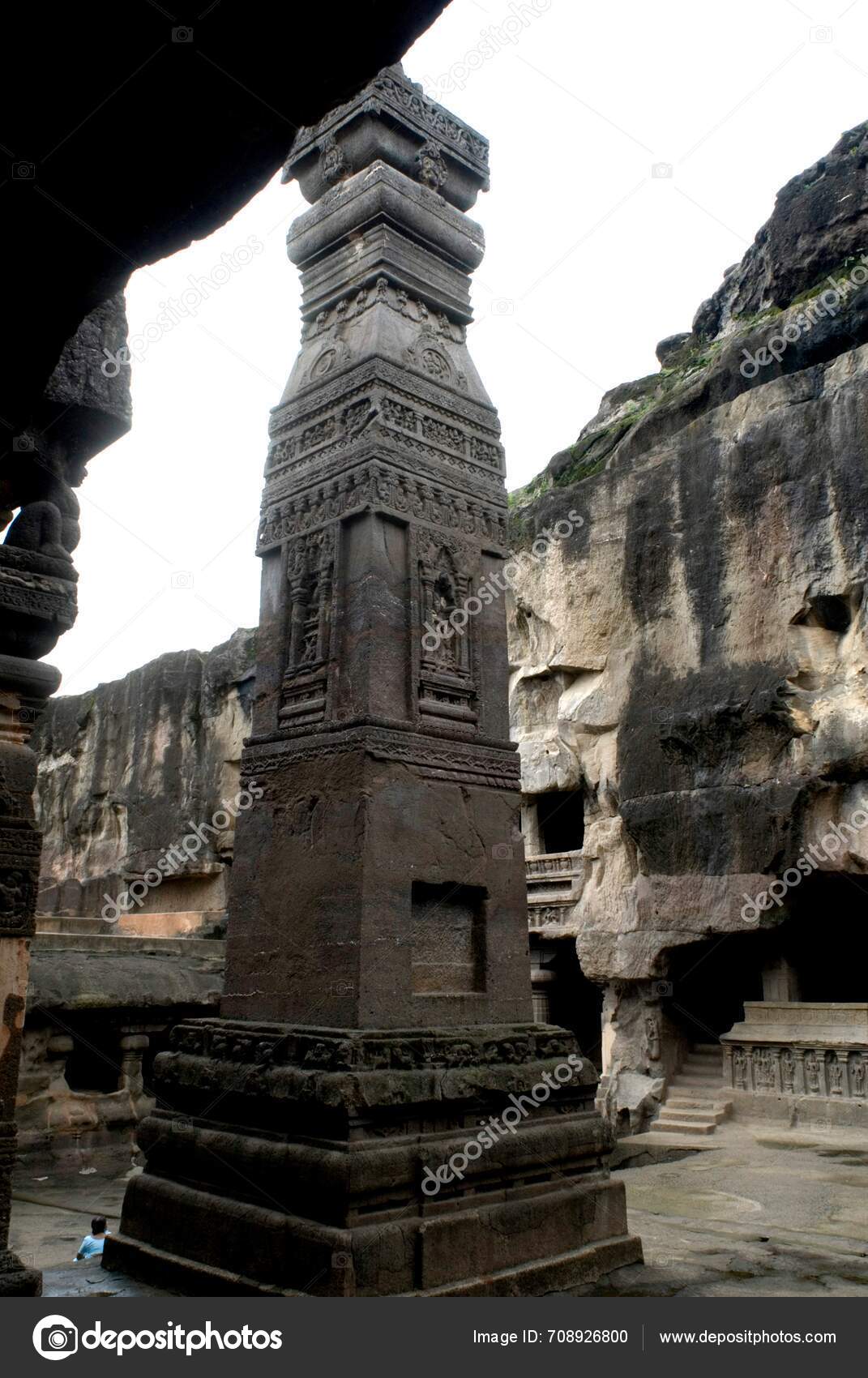 Pillar Kailash Temple Ellora Caves Aurangabad Maharashtra India — Stock ...