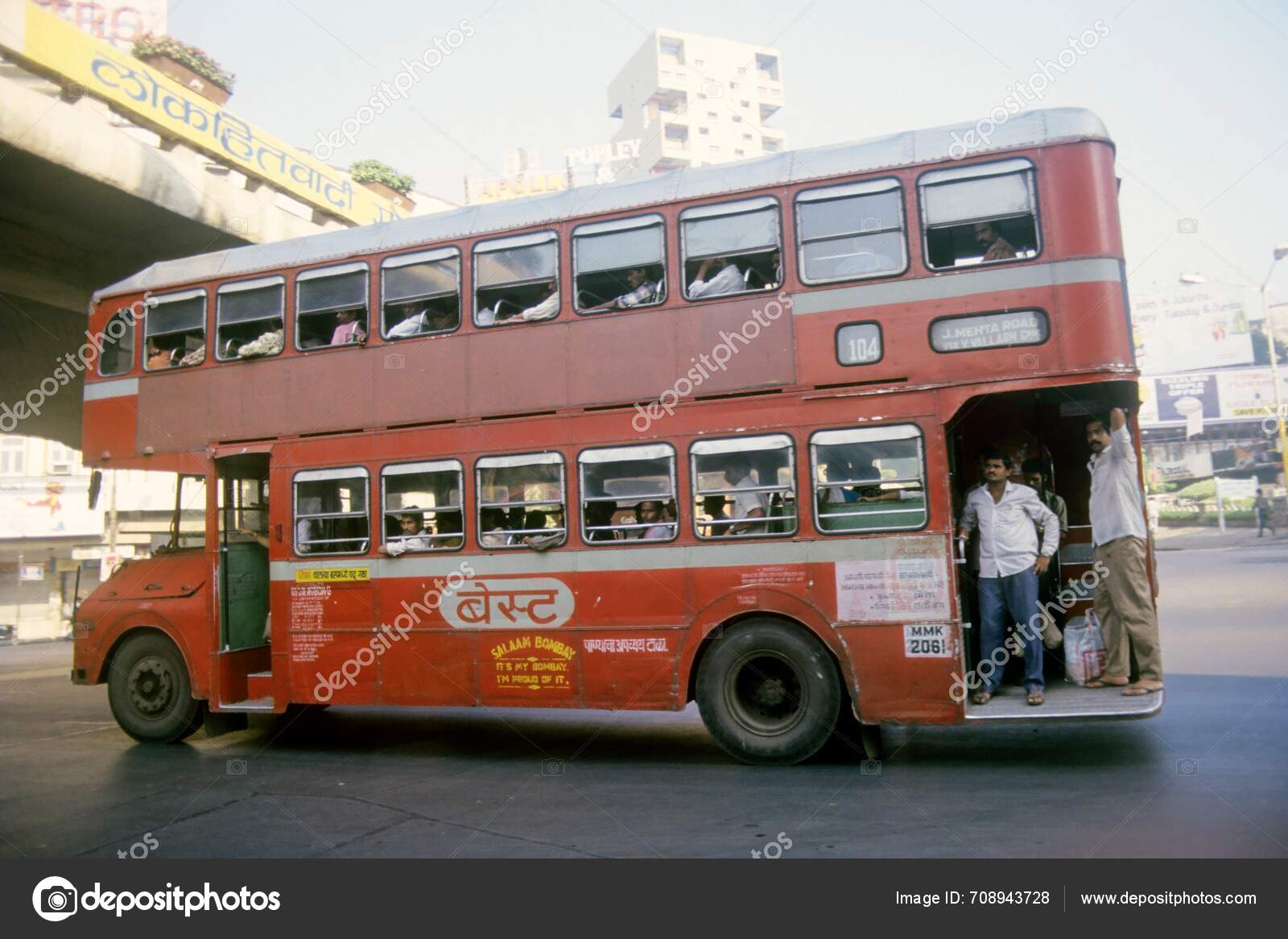 Double Decker Best Bus Carrying Passengers Bombay Mumbai Maharashtra ...