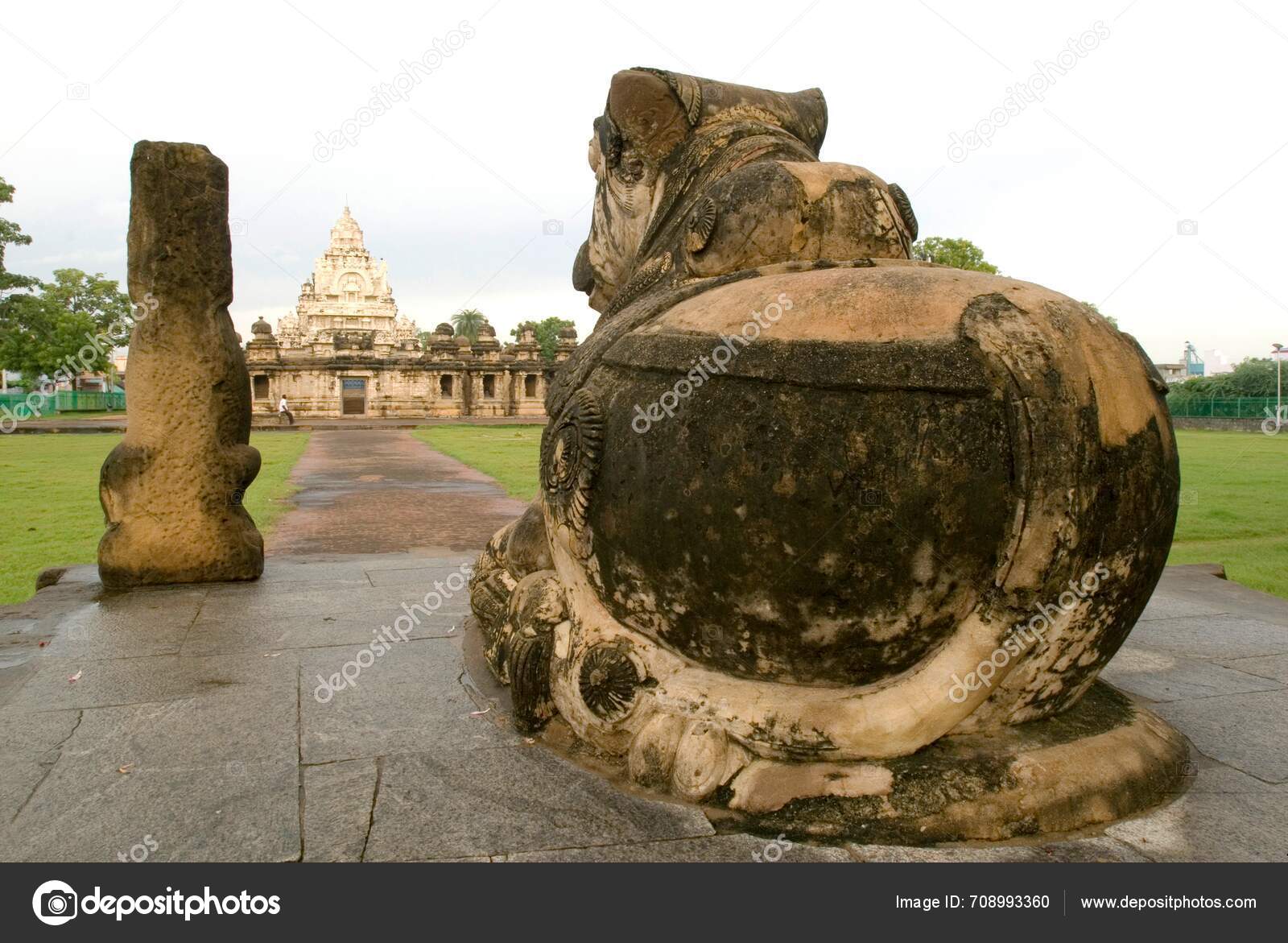 Nandi Front Kailasanatha Temple Sandstones Built Pallava King ...