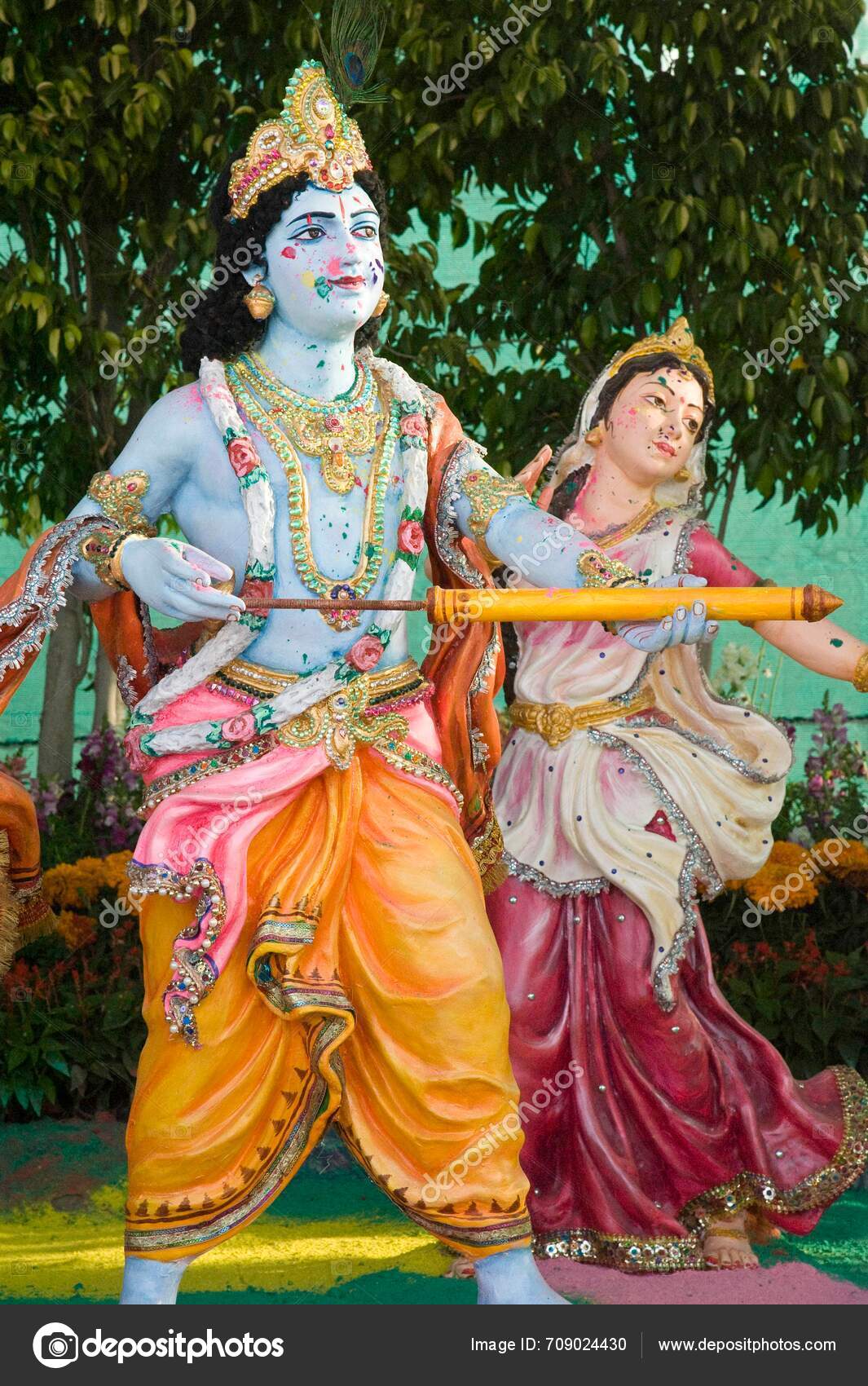 Radha Krishna Playing Holi Statue Prem Mandir Mathura Uttar Pradesh ...