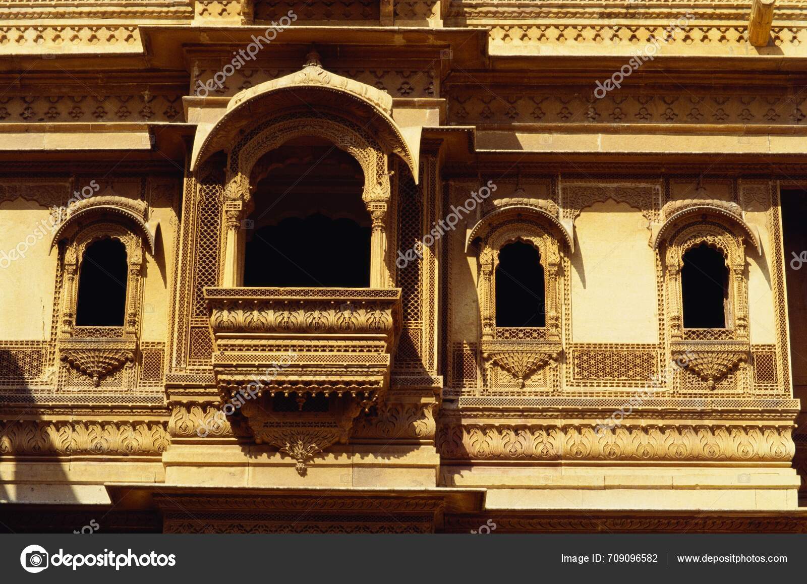 Decorated Window Patwon Haveli Jaisalmer Rajasthan India — Stock ...