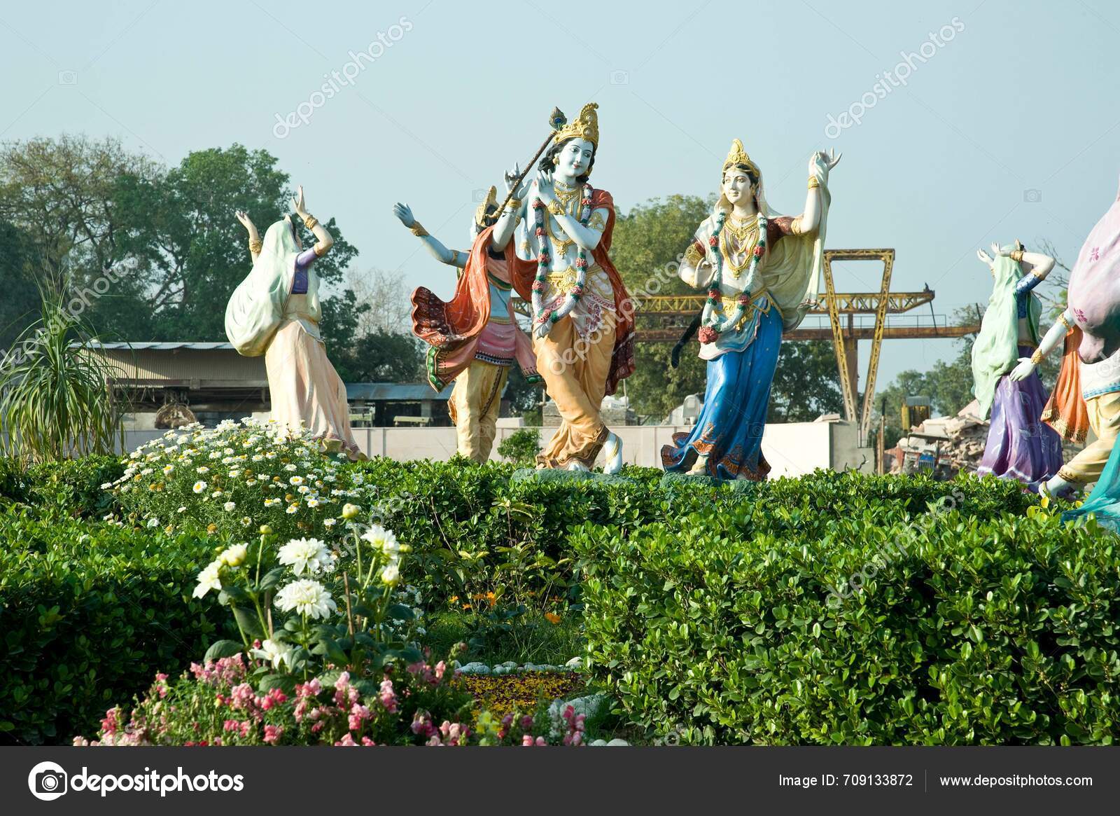 Radha Krishna Statue Garden Prem Temple Mathura Uttar Pradesh India ...