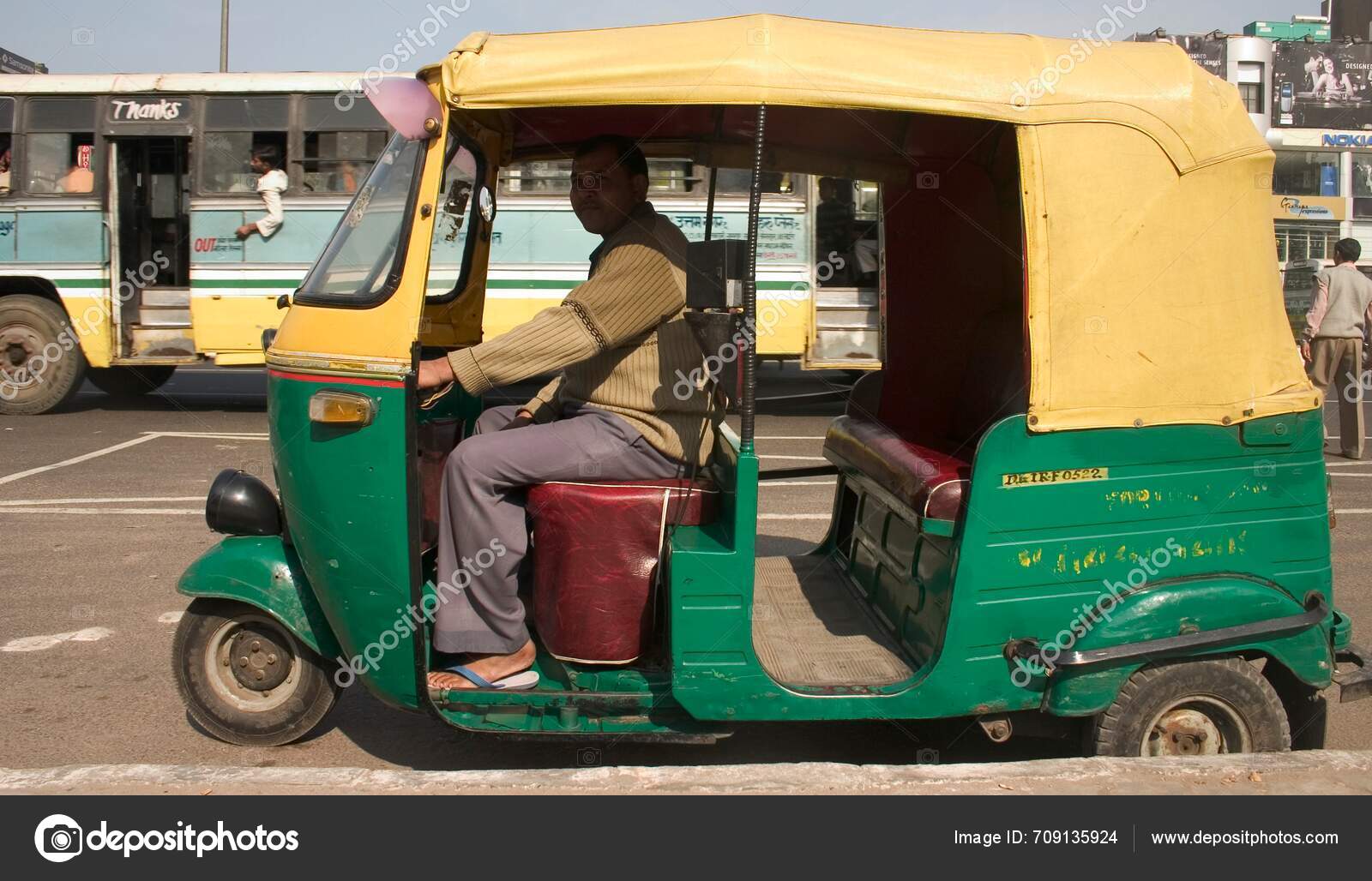 Three Wheeler Auto Rickshaw South Extension New Delhi India — Stock ...