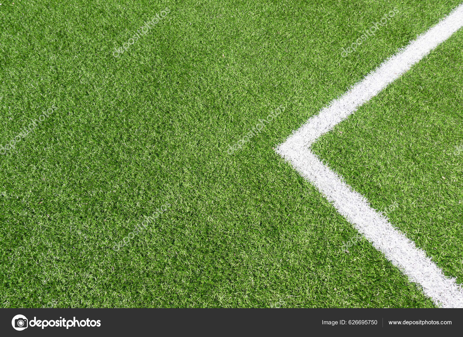 Top View Green Artificial Soccer Football Field Grass White Line — Stock Photo © Vejaa #626695750
