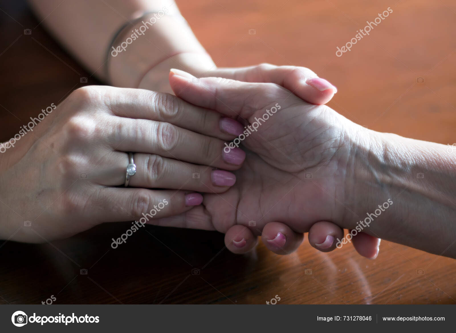 Two Pairs Hand Touching Each Other Together Helping Hands — Stock Photo ...