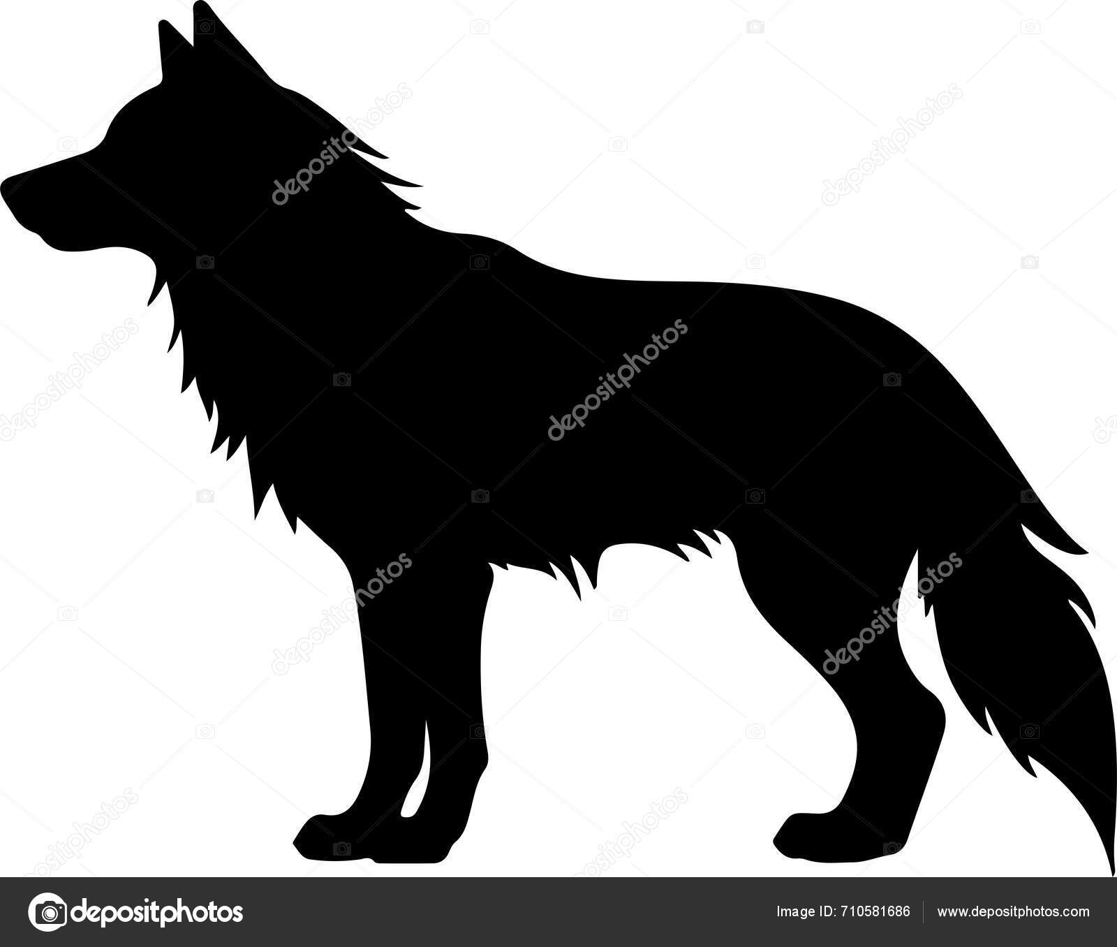 Siluet Serigala Vektor Ilustrasi Latar Belakang Putih Vektor Stok oleh ...