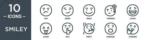 Emotional Intelligence Outline Icon Set Thin Line Complex Angry ...