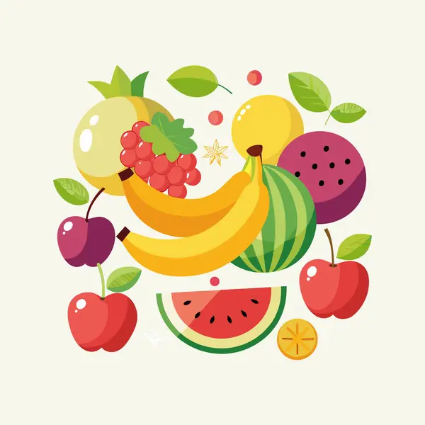 Fresh Fruits Vegetables Stock Vector by ©freelancerwahid 707079752