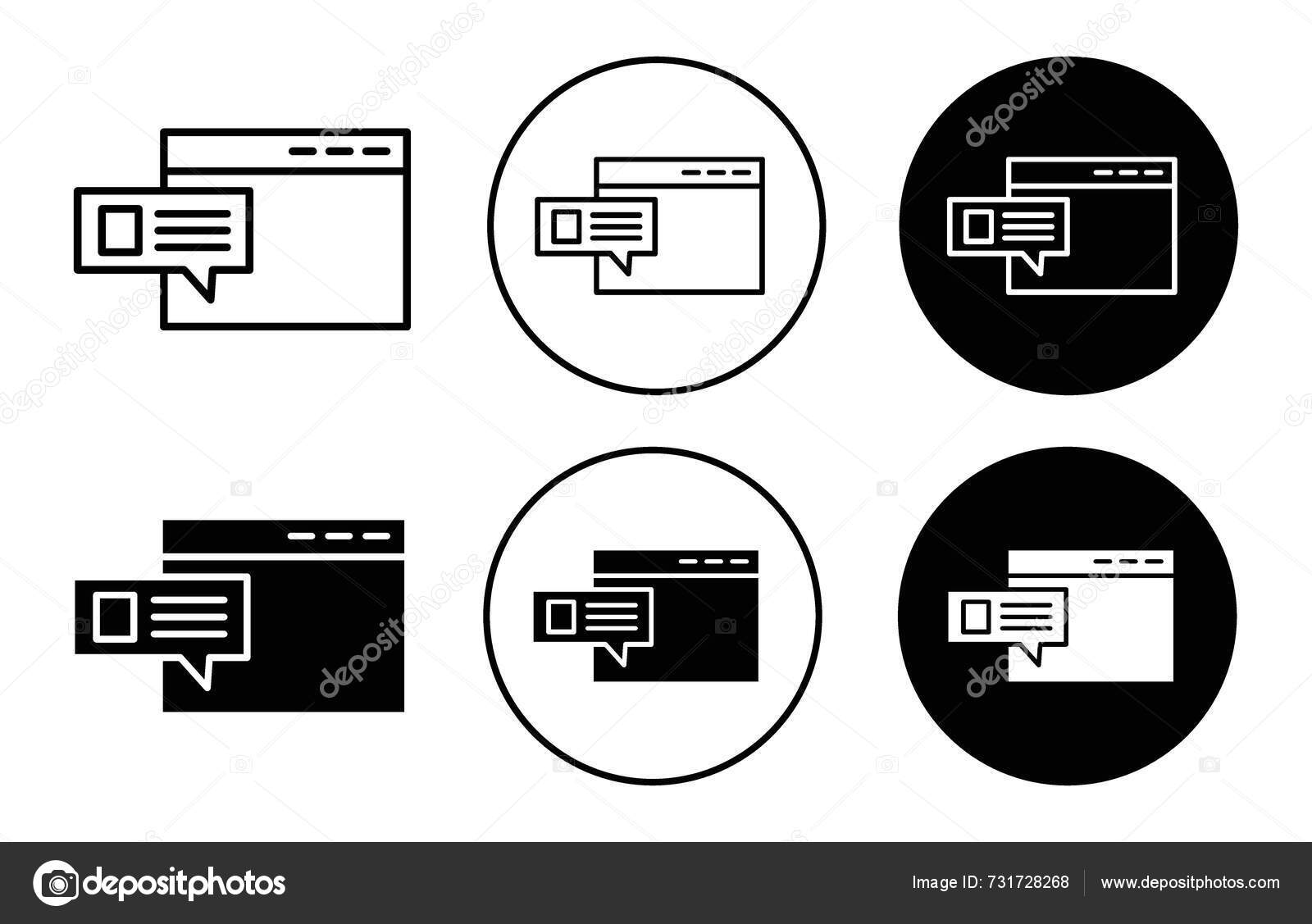 Icono Emergente Logotipo Signo Vector Contorno Color Blanco Negro ...