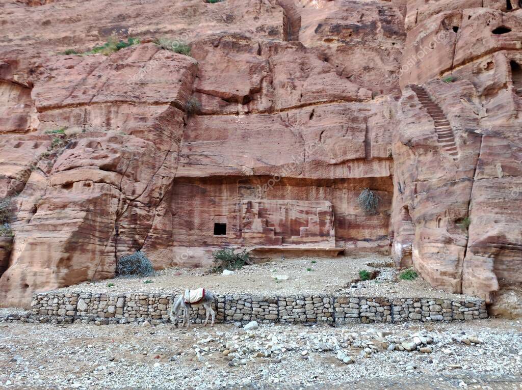 Petra, Jordan - January 7, 2023: Path of the Street of Facades from the ...