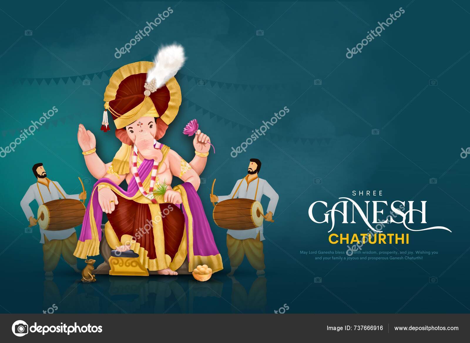 Lord Ganpati Aagman Dhol Tasha Ganesh Chaturthi Background Abstract ...