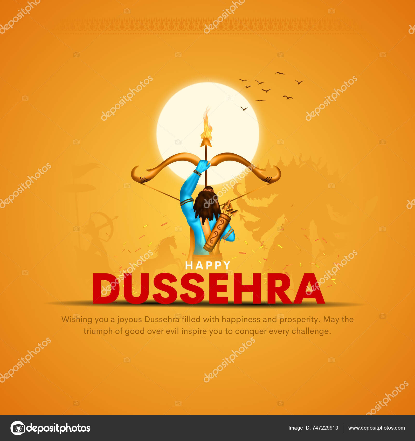Happy Dussehra Vector Design Lord Rama Killing Ravana Dussehra ...