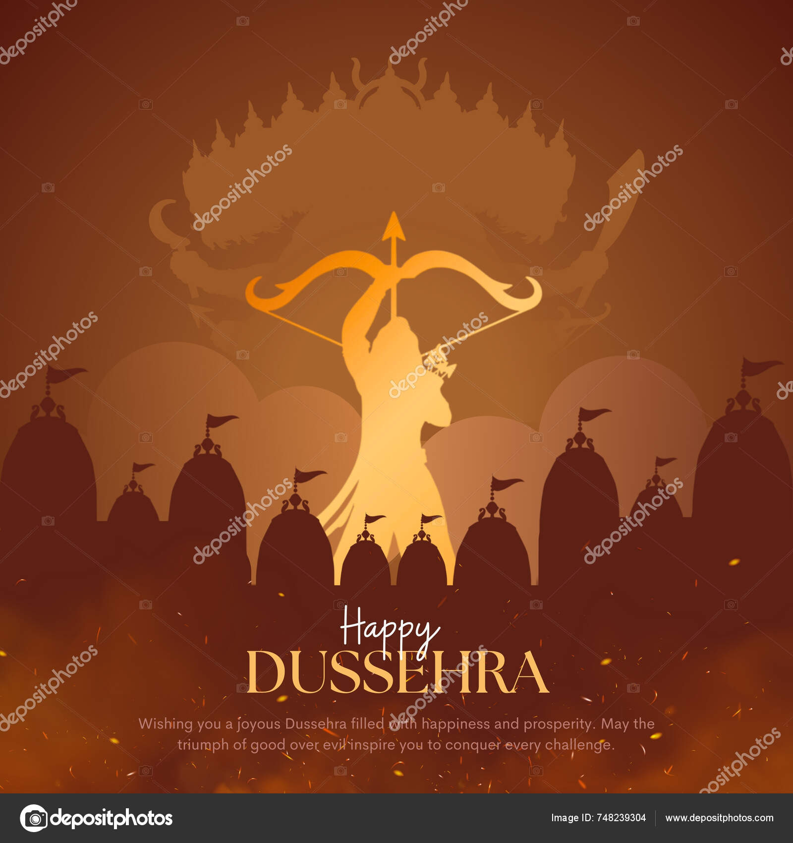 Happy Dussehra Vector Design Lord Rama Killing Ravana Dussehra ...