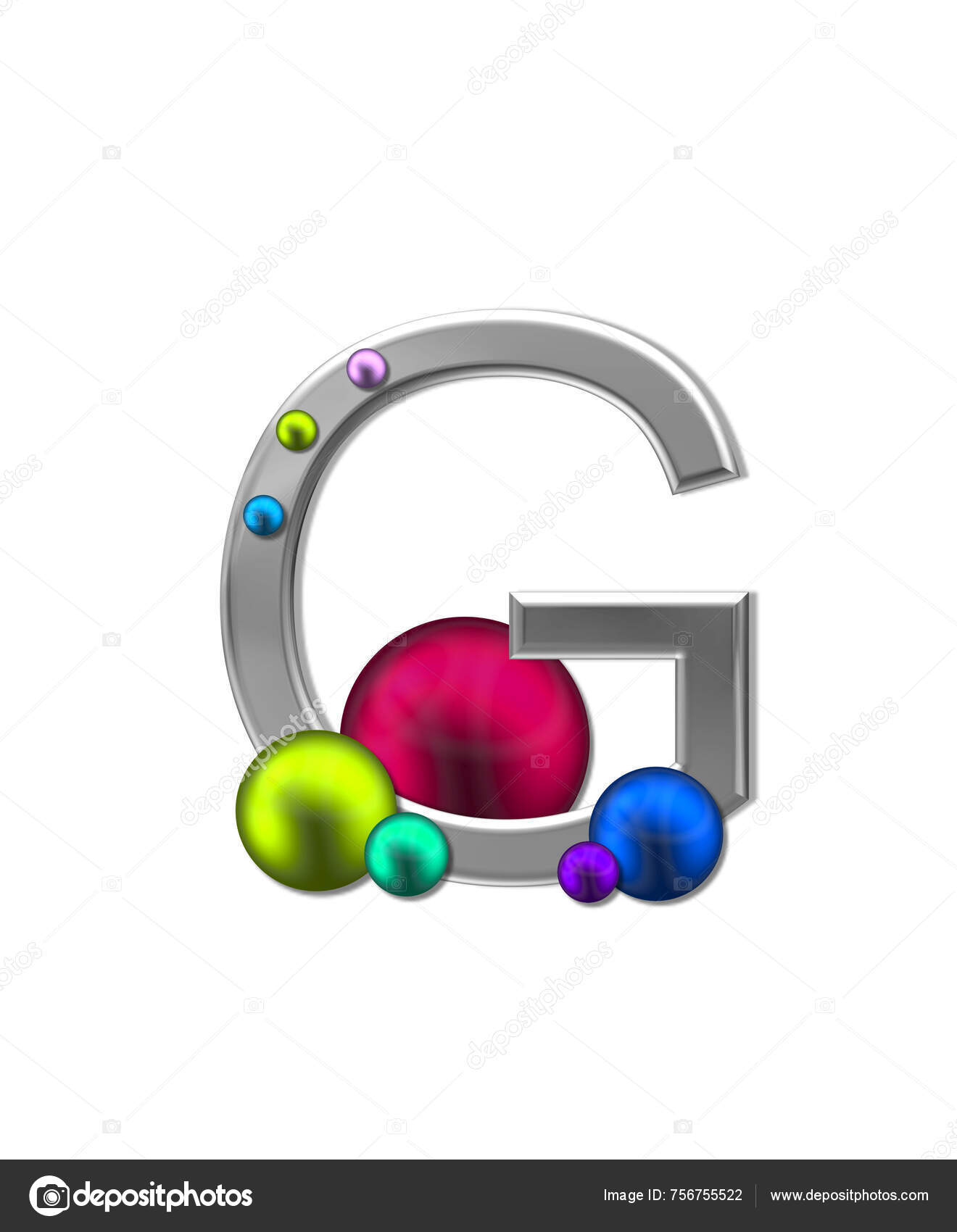 Letter Alphabet Set Metal Marbles Silver Metalic Sheen Large Small ...