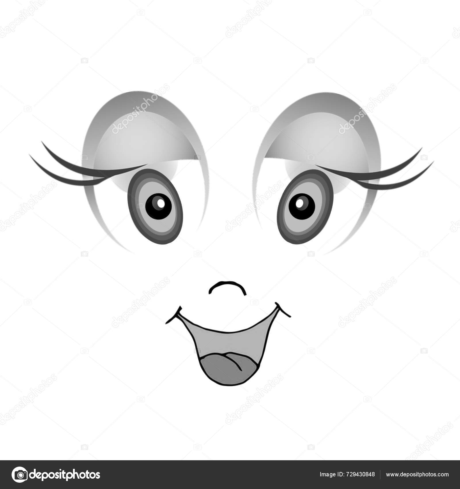 Emoji Simple Create Smiling Face Emoji Cutting Shapes Work White ...