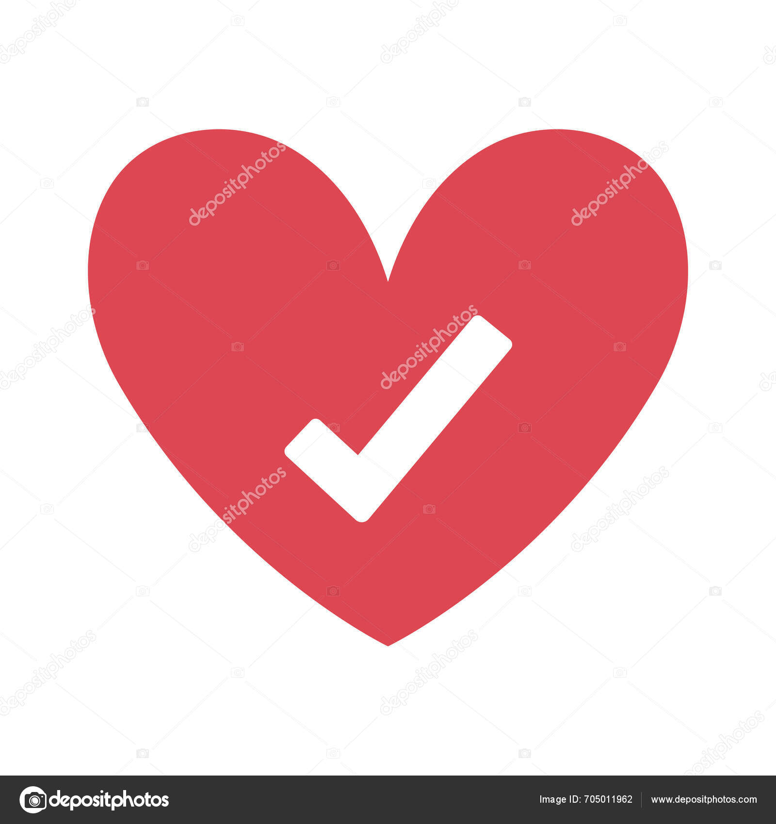 Heart Check Mark Icon Vector Illustration Stock Vector by ©JuicyStudios ...