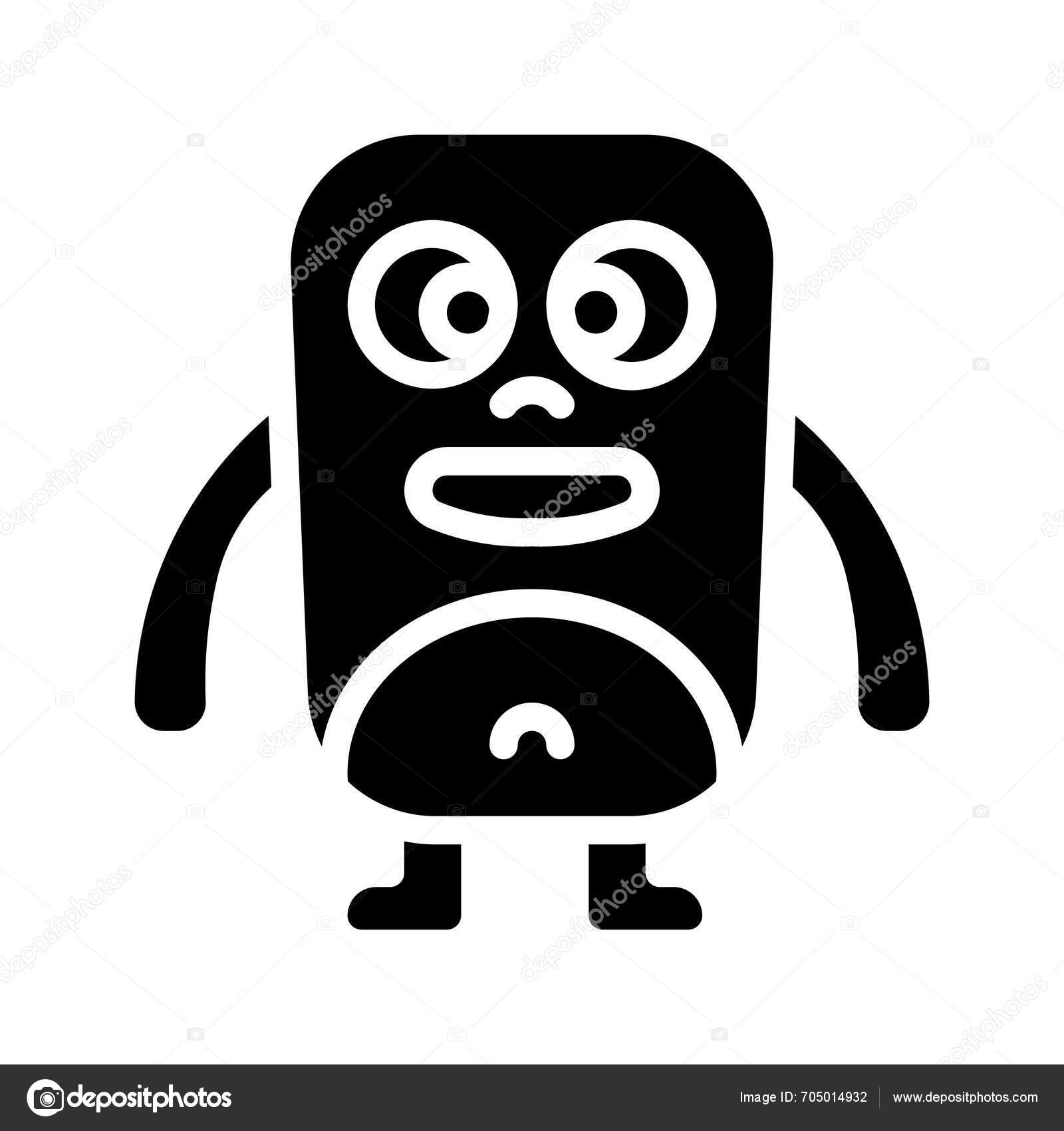 Lindo Dibujo Animado Monstruo Rectángulo Vector de stock #705014932 de ...