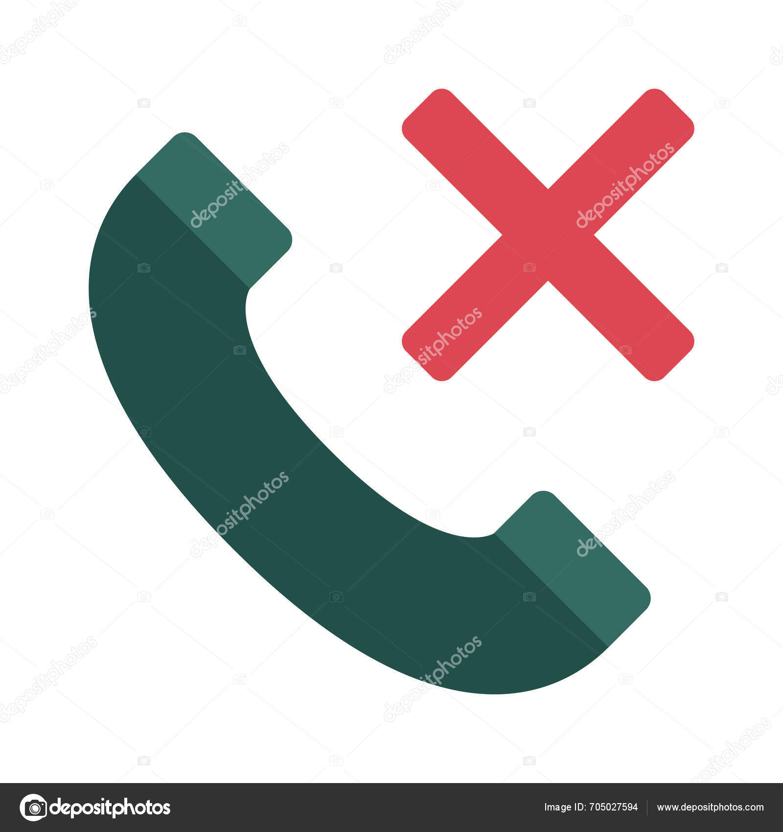 Rejected Phone Call Icon Vector Illustration Stock Vector by ...
