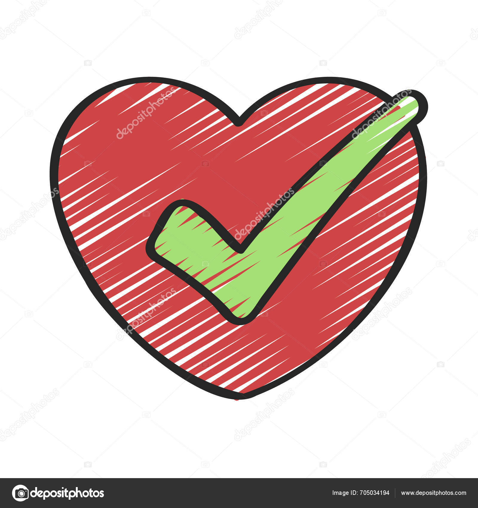 Heart Check Mark Icon Vector Illustration Stock Vector by ©JuicyStudios ...