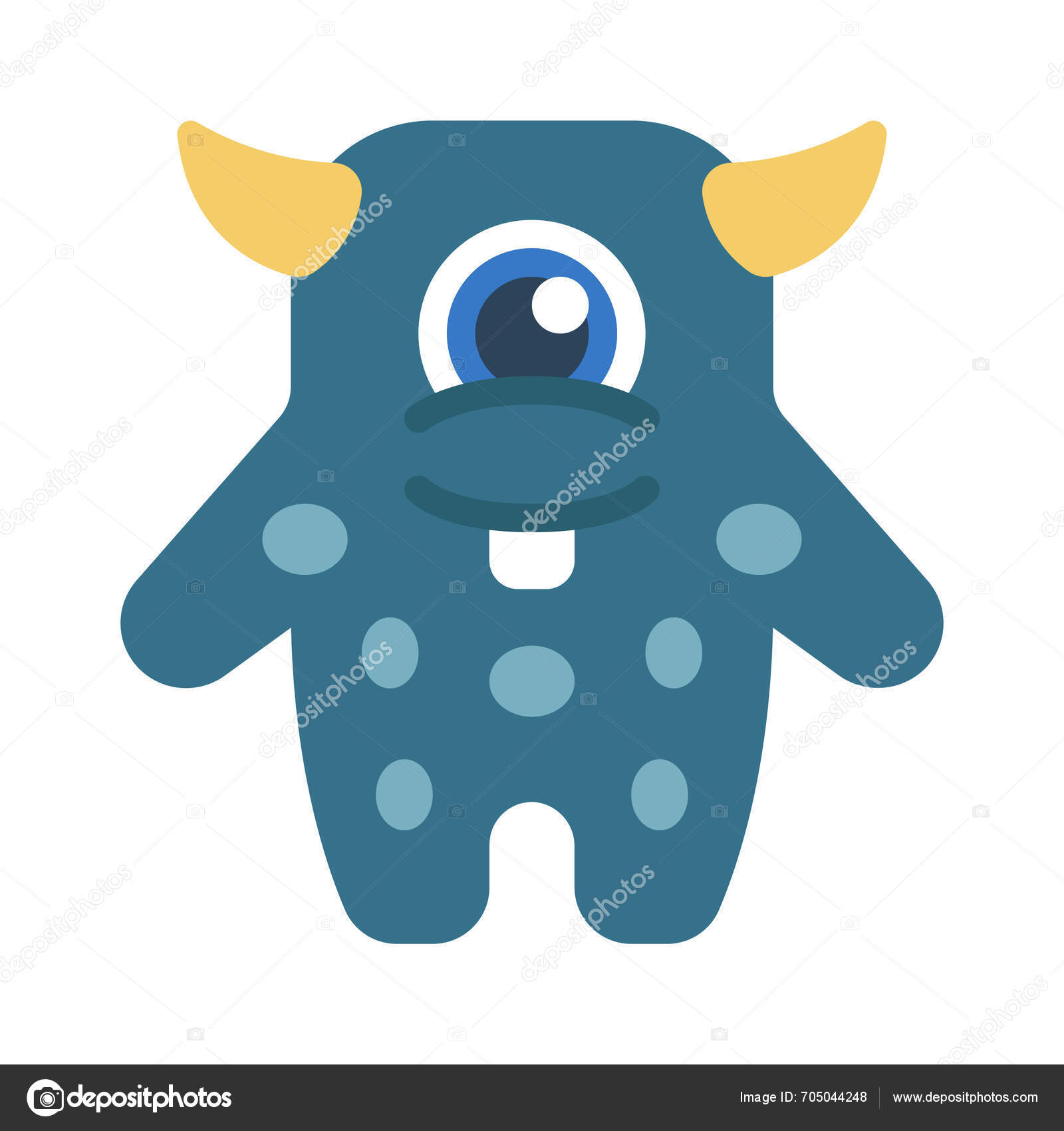 Vector Illustration Rectangle Monster White Background Stock Vector by ...