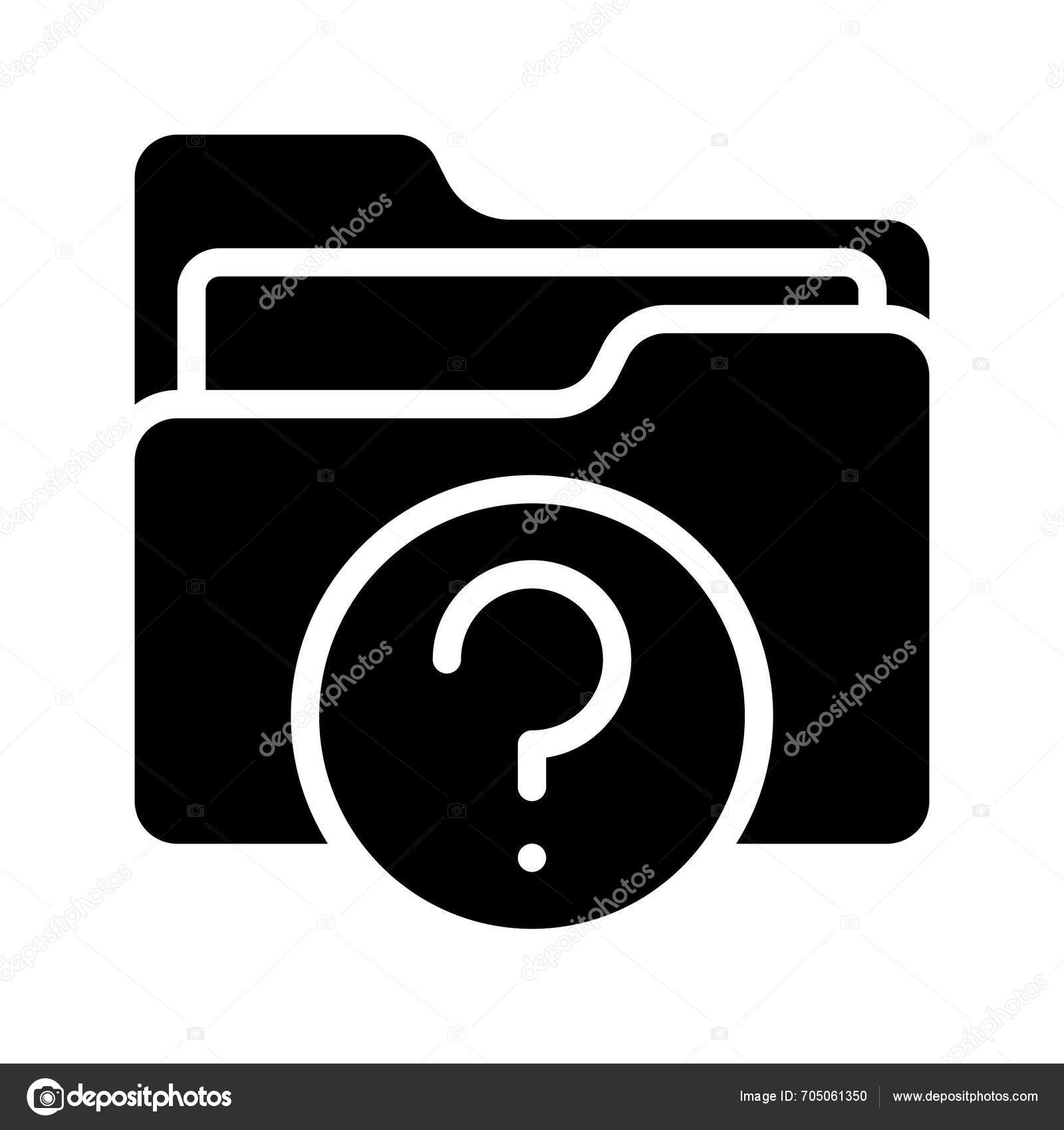 Question Mark Folder Icon Vector Illustration Background Stock Vector ...