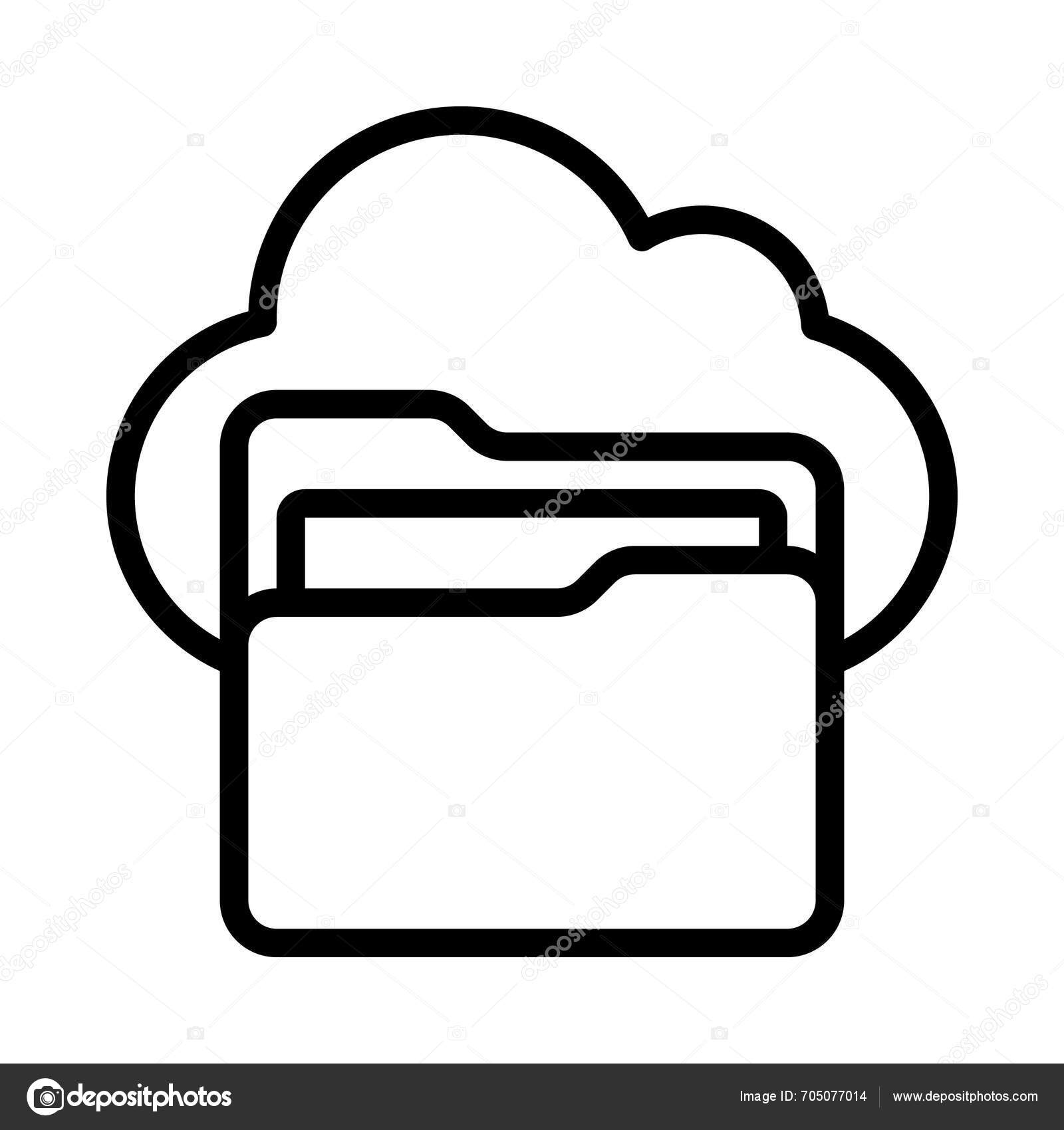 Image vectorielle Icône Dossier Nuage Illustration Vectorielle par ...