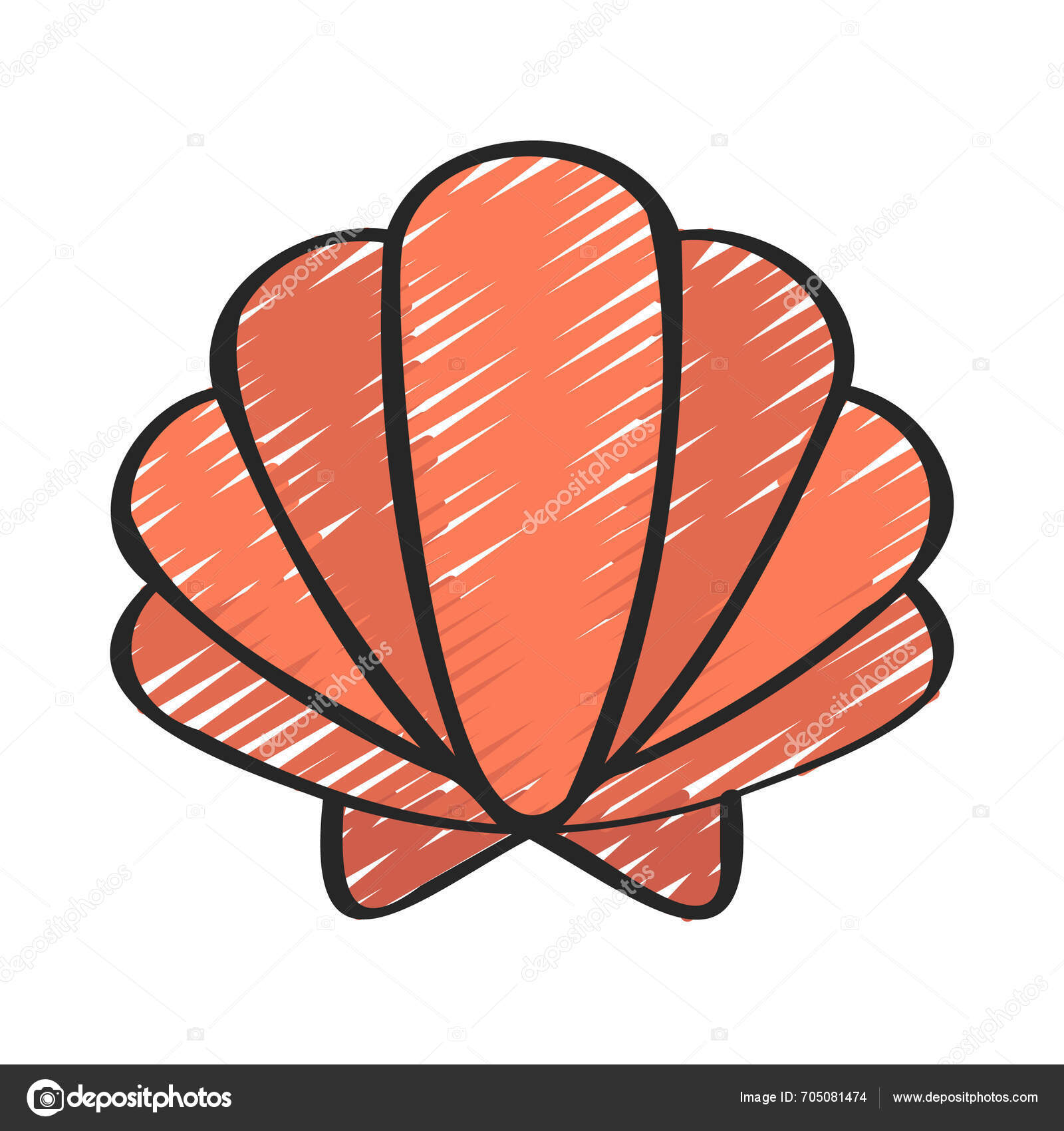 Sea Shell Icon Outline Style Stock Vector by ©JuicyStudios 705081474