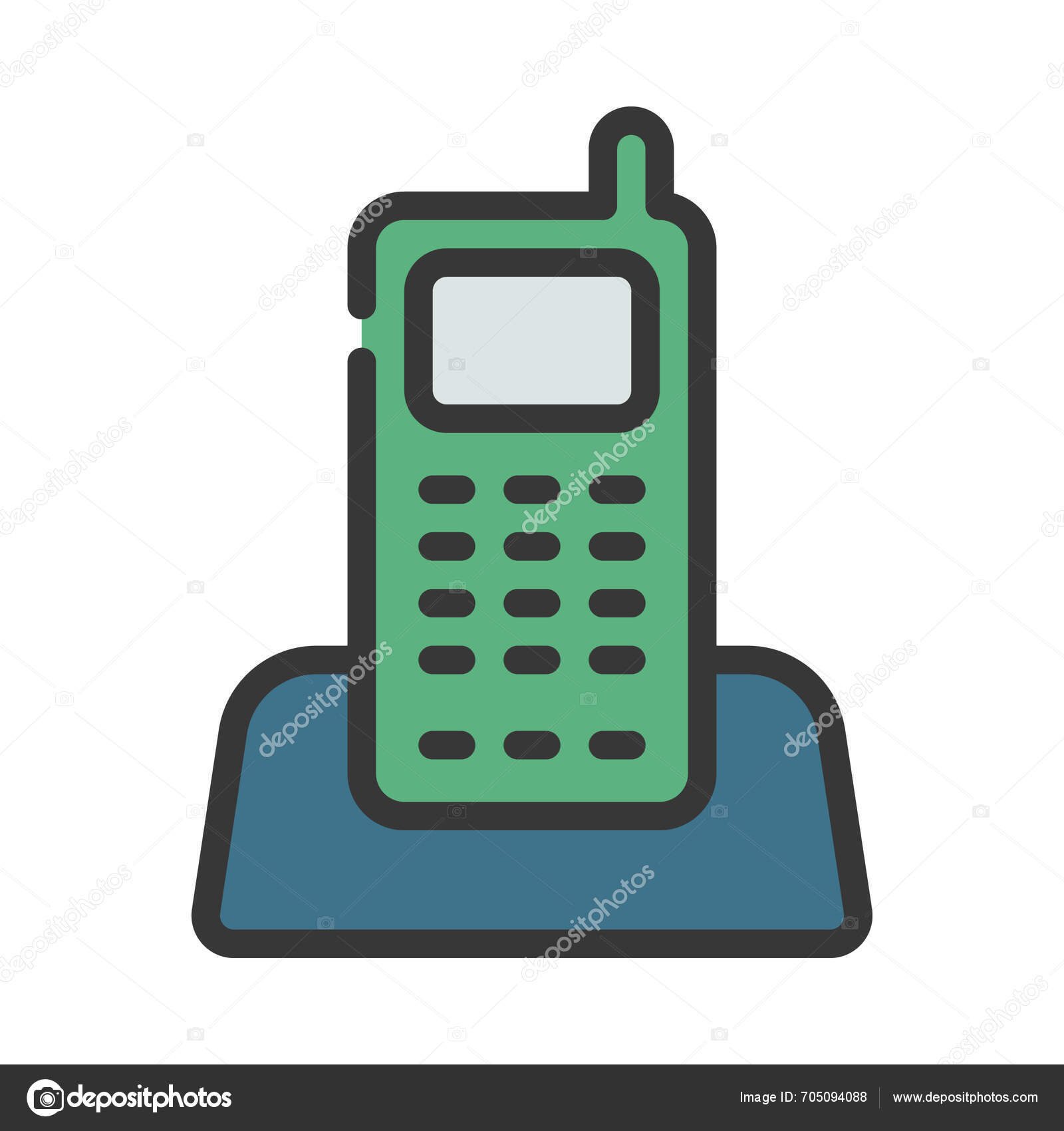 Home Phone Icon Vector Illustration Stock Vector by ©JuicyStudios 705094088