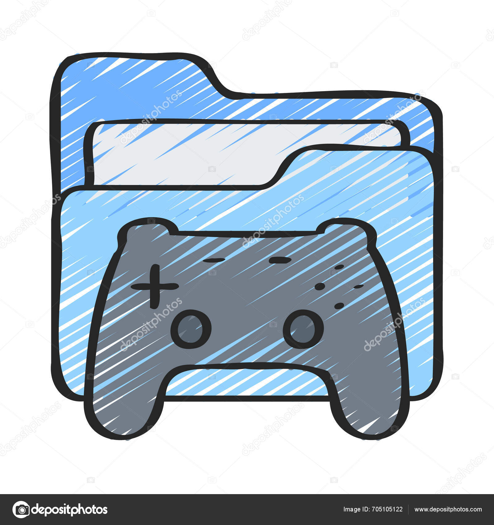Gaming Folder Icon Vector Illustration Stock Vector by ©JuicyStudios ...