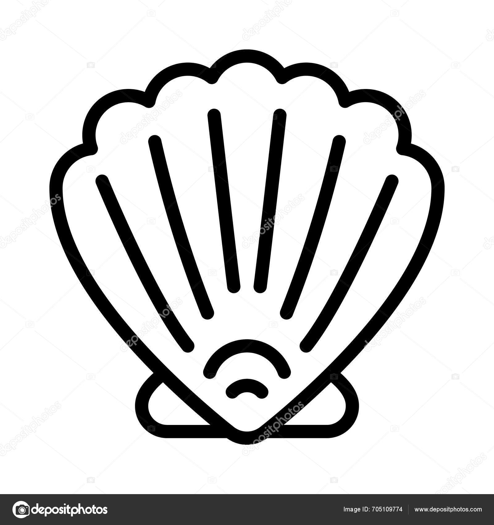 Sea Shell Icon Outline Style Stock Vector by ©JuicyStudios 705109774