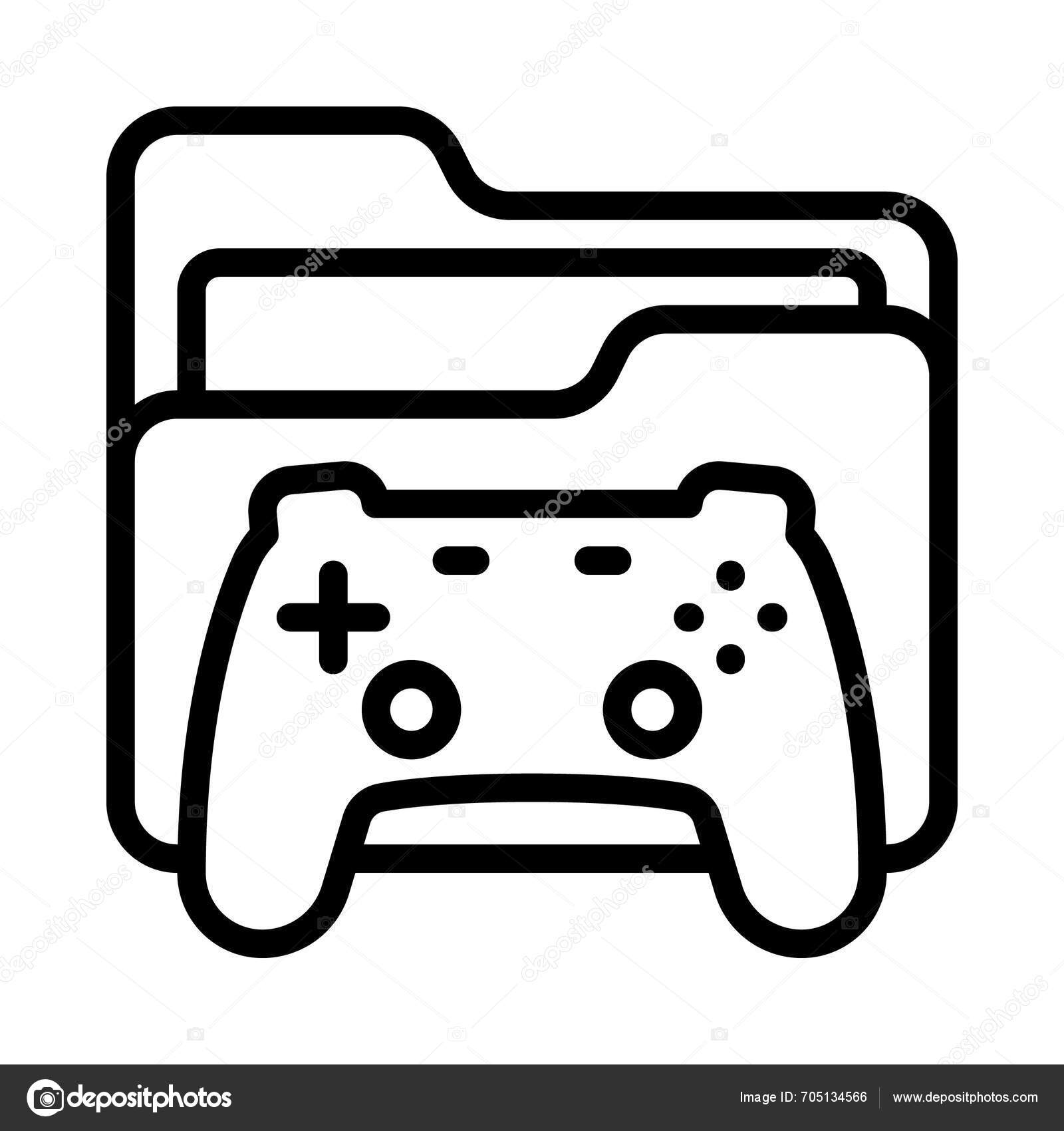 Gaming Folder Icon Vector Illustration Stock Vector by ©JuicyStudios ...