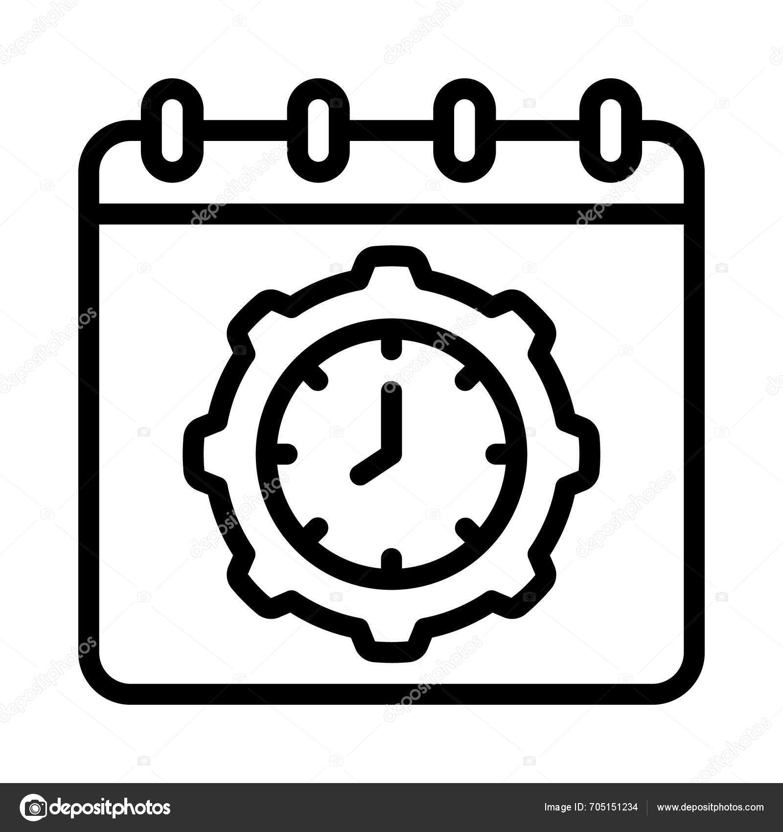 Time Management Icon White Background Stock Vector by ©JuicyStudios ...