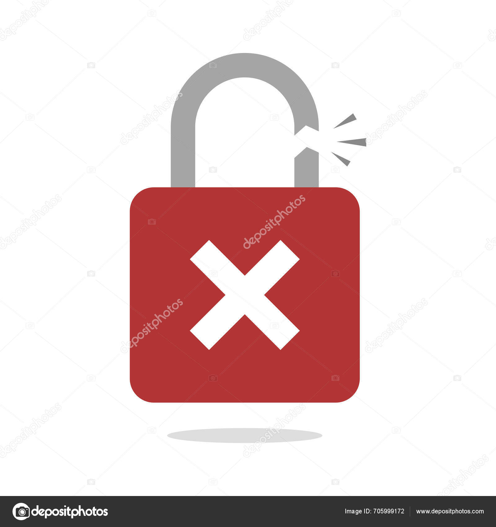 Padlock Broken Cross Stock Vector by ©JuicyStudios 705999172