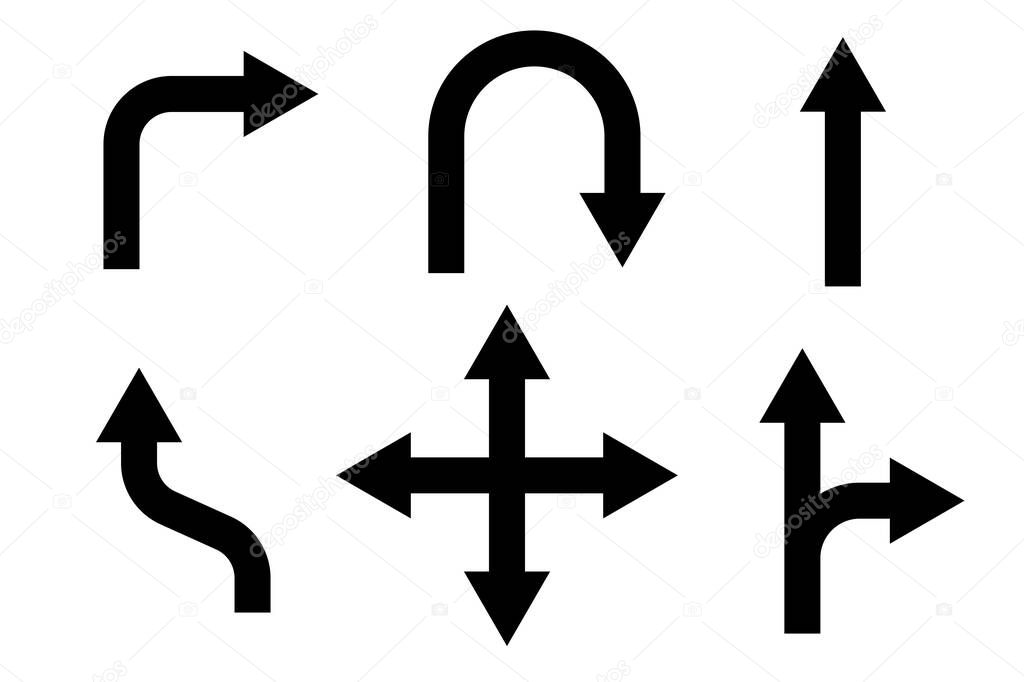 Señales Tráfico Flechas Ilustración Vectorial Vector de stock por ...