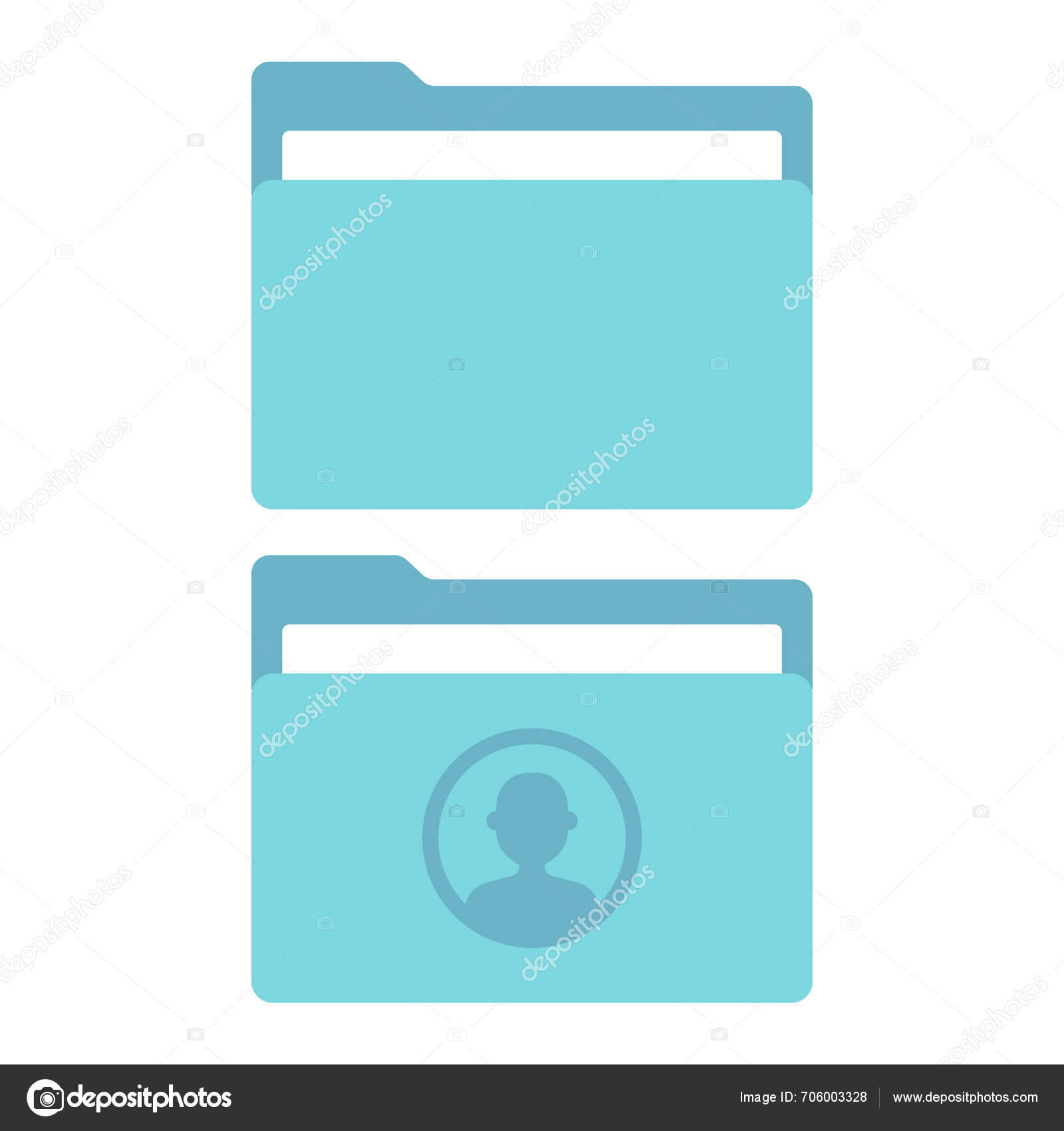 Blank Folder User Folder Icon Vector Illustration Stock Vector by ...