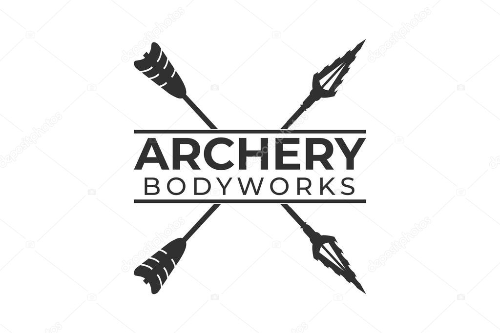 Diseño de Logo de Tiro con Arco y Diseño de Tipografía, Elementos de ...